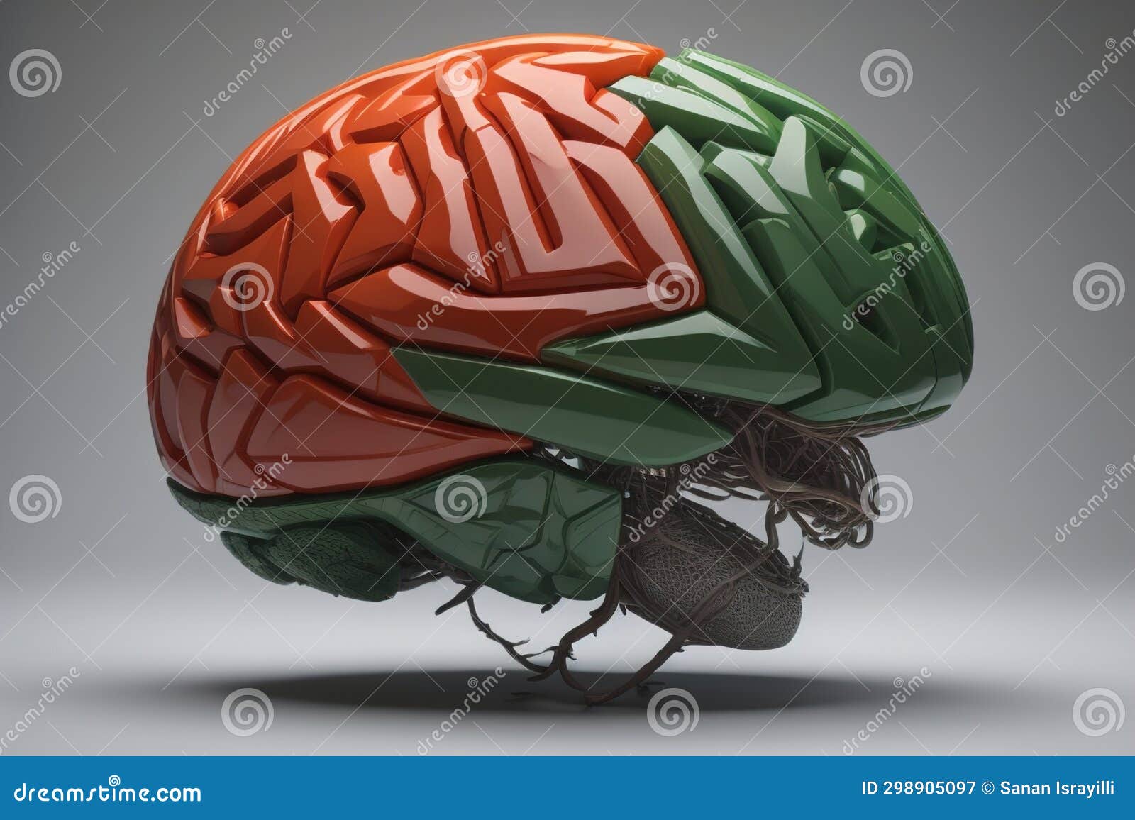 Human Brain on a Solid Color Background. Ai Generative Stock Image ...