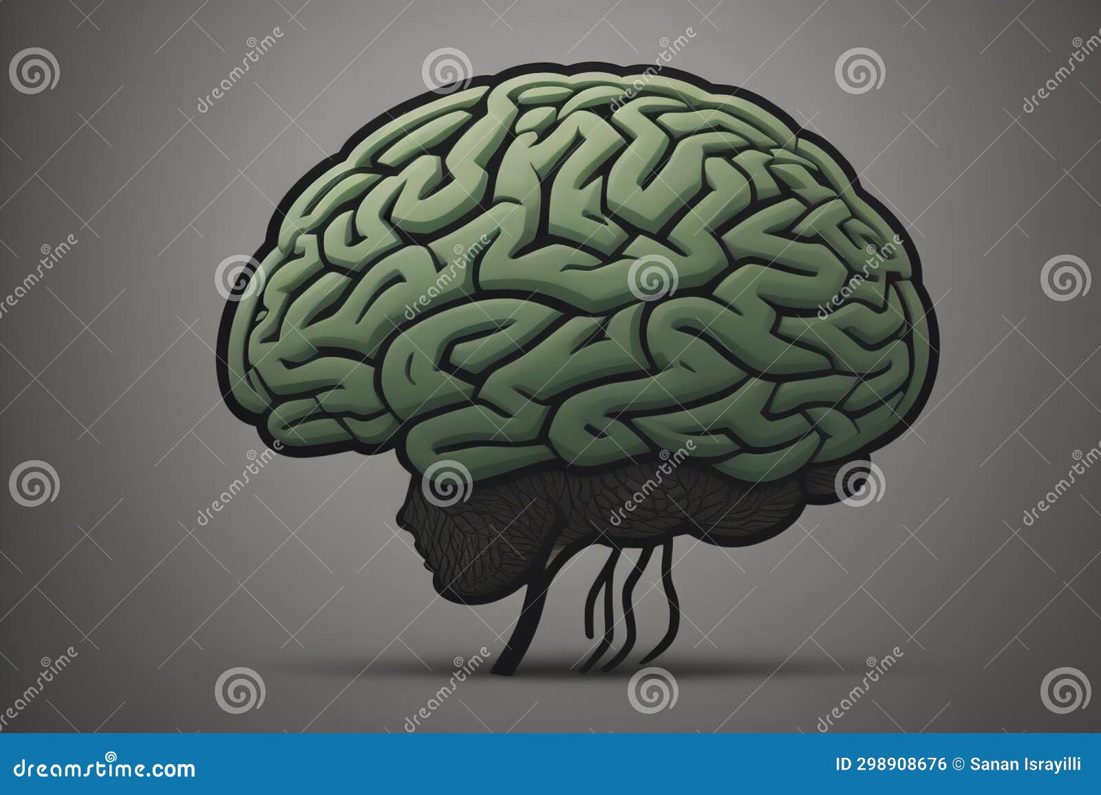 Human Brain on a Solid Color Background. Ai Generative Stock Photo ...