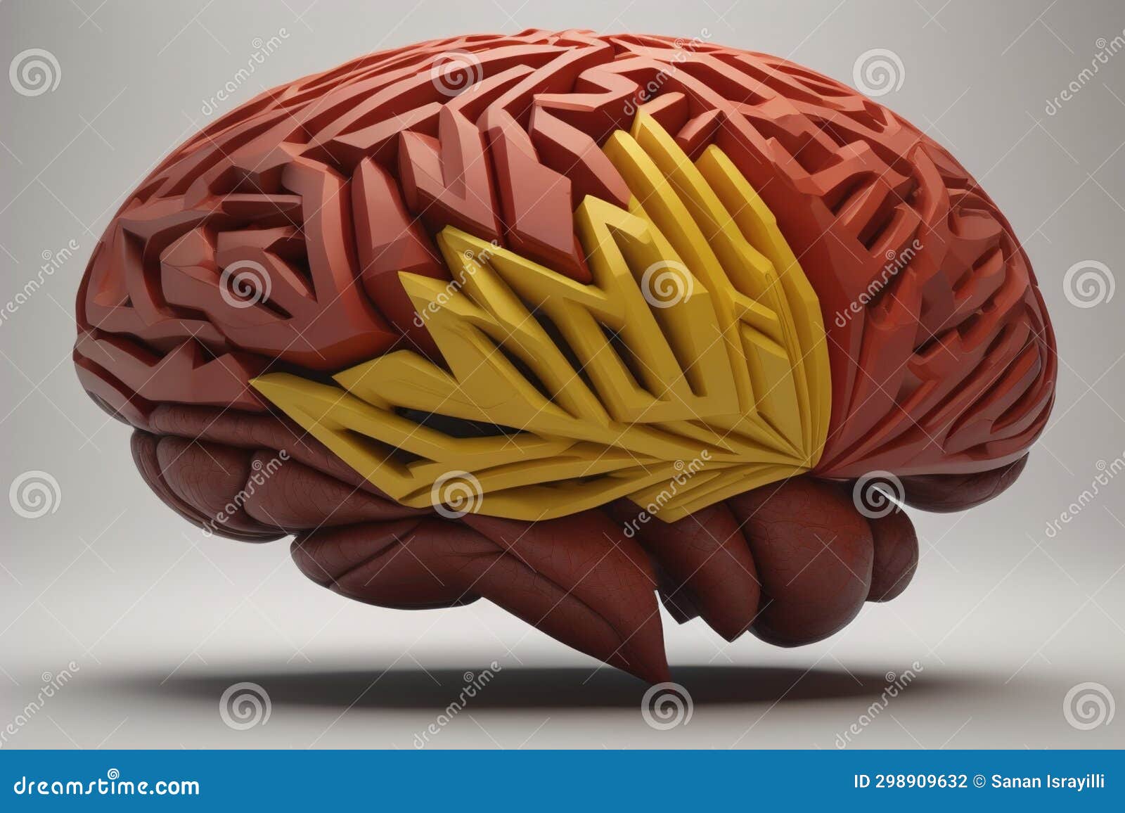 Human Brain on a Solid Color Background. Ai Generative Stock Photo ...