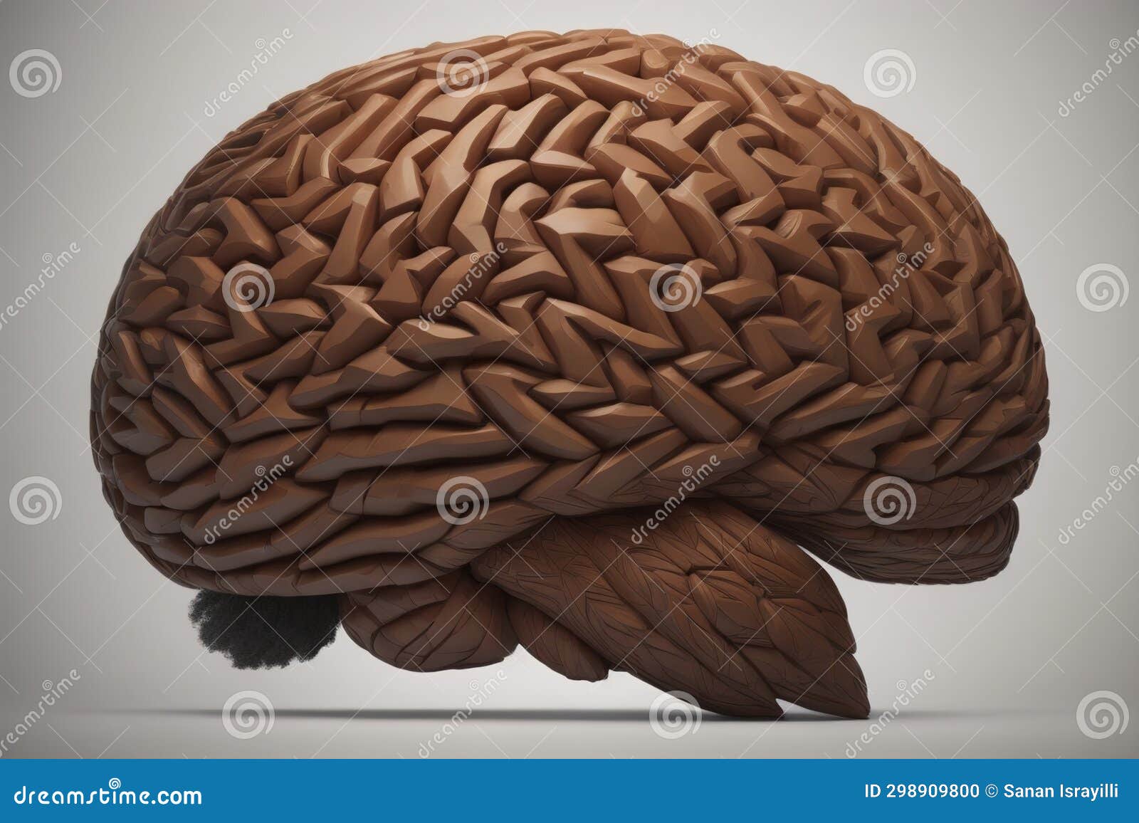 Human Brain on a Solid Color Background. Ai Generative Stock Photo ...