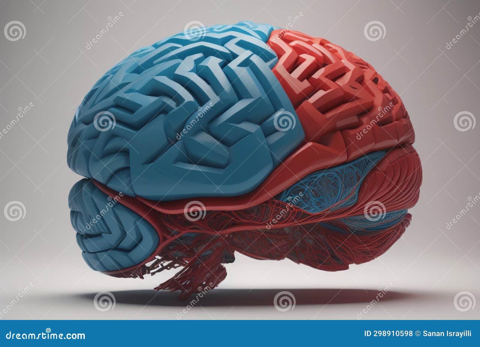 Human Brain on a Solid Color Background. Ai Generative Stock Photo ...