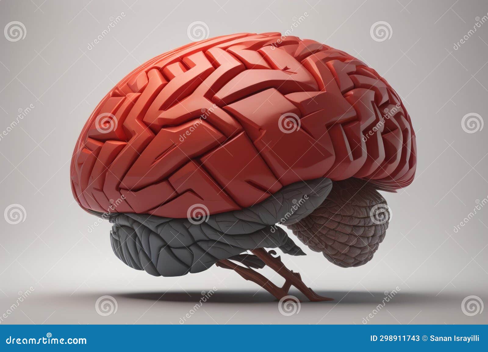 Human Brain on a Solid Color Background. Ai Generative Stock Image ...
