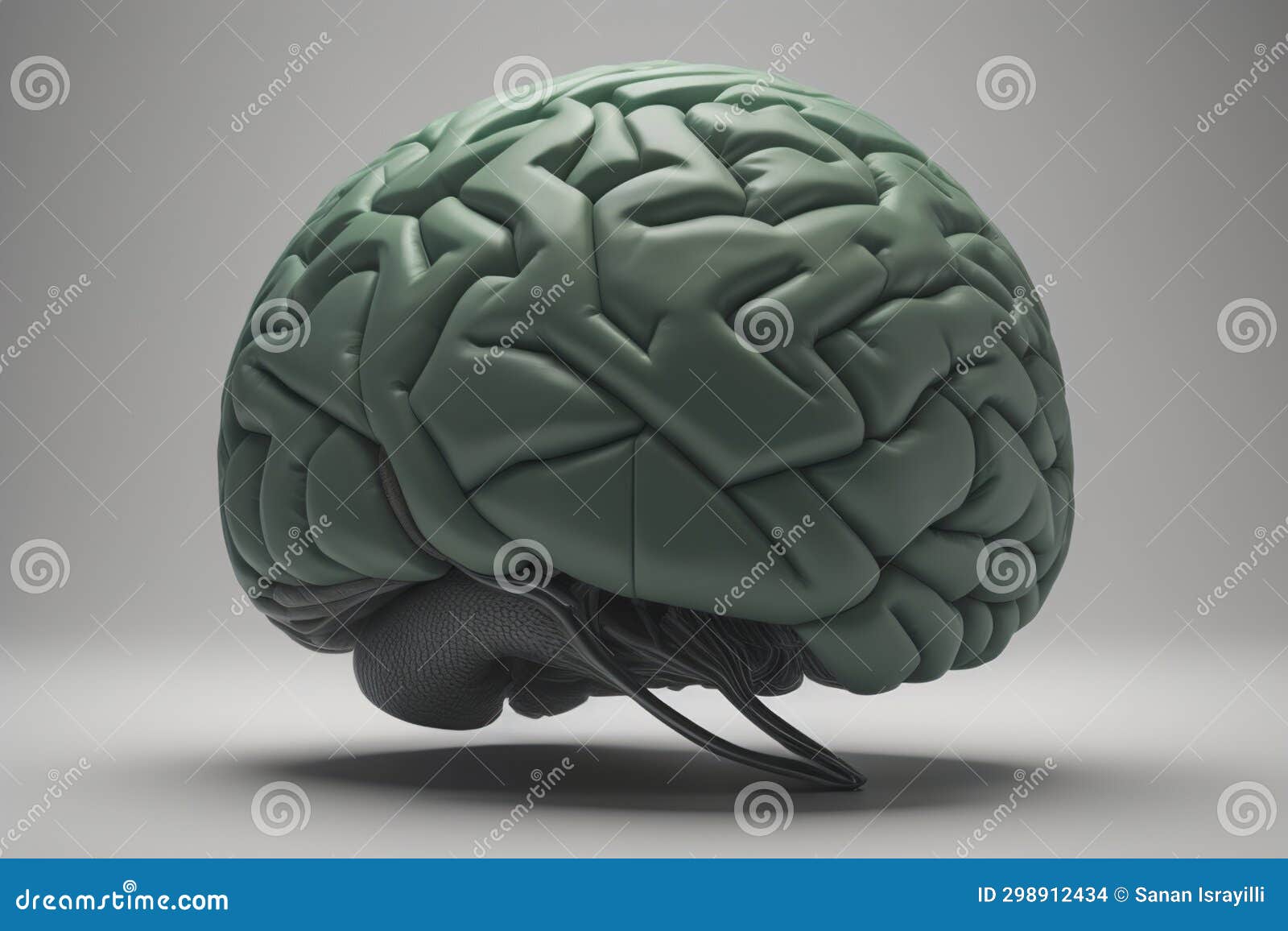 Human Brain on a Solid Color Background. Ai Generative Stock Photo ...