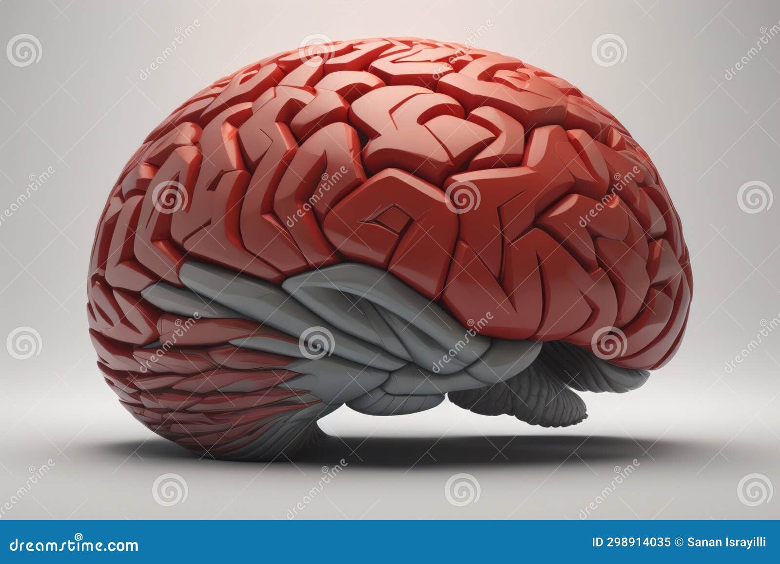 Human Brain on a Solid Color Background. Ai Generative Stock Image ...