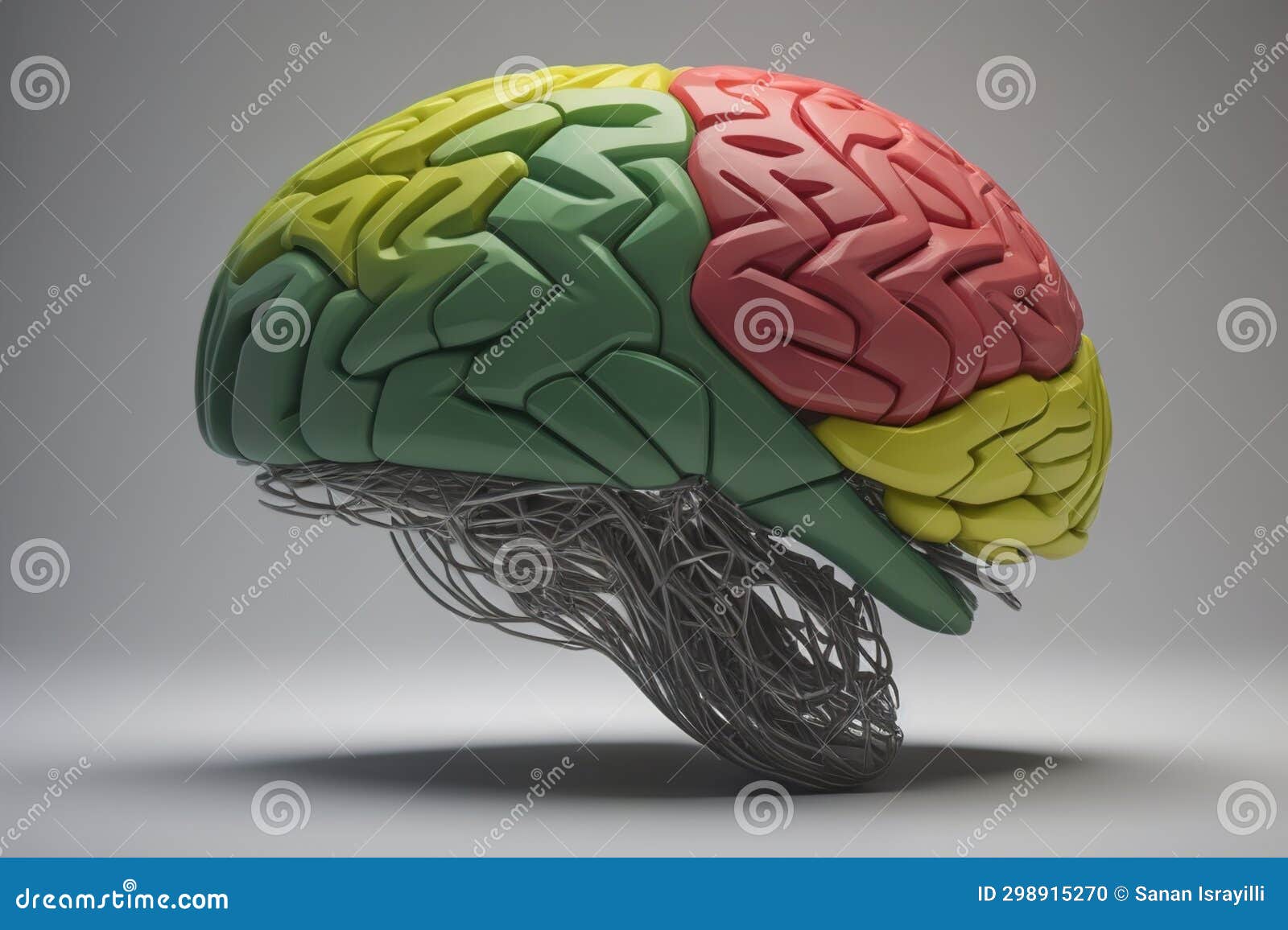 Human Brain on a Solid Color Background. Ai Generative Stock Photo ...