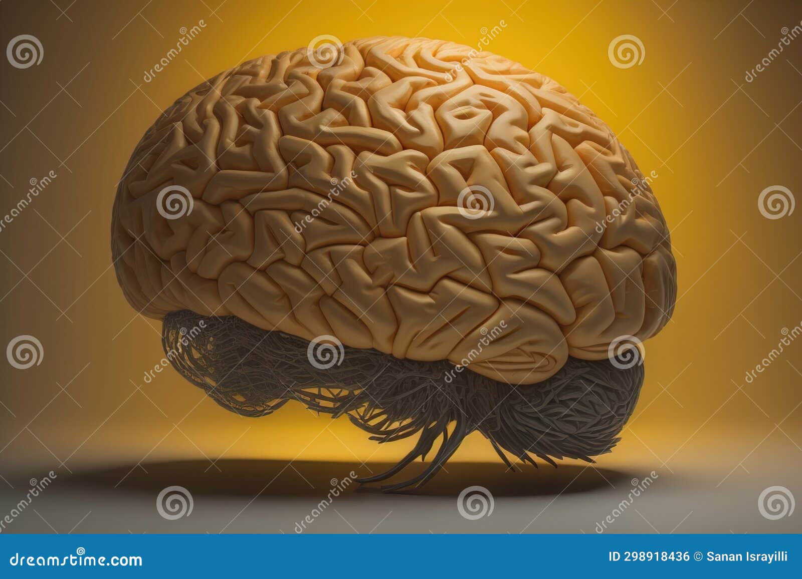 Human Brain on a Solid Color Background. Ai Generative Stock Photo ...