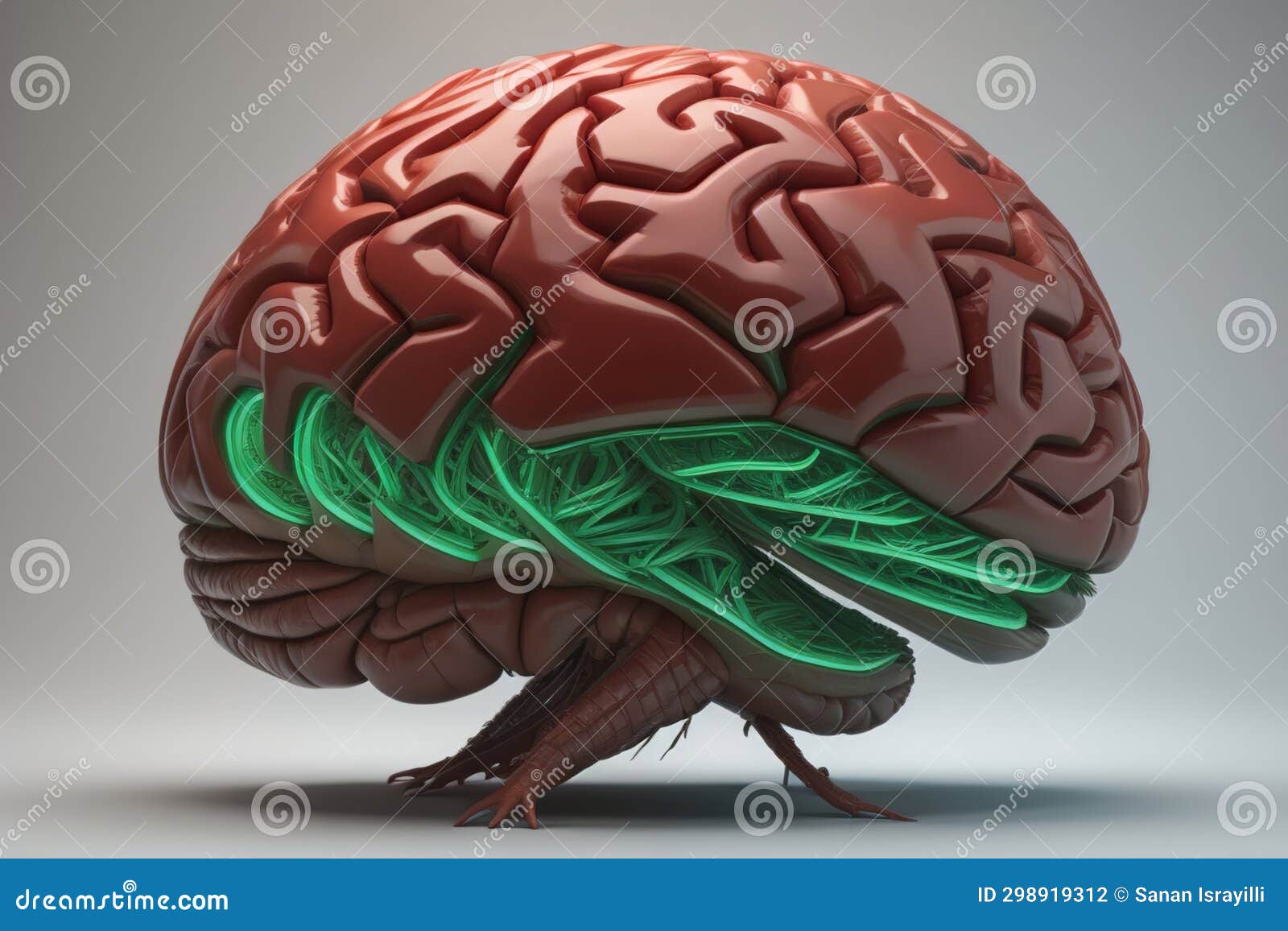 Human Brain on a Solid Color Background. Ai Generative Stock Photo ...