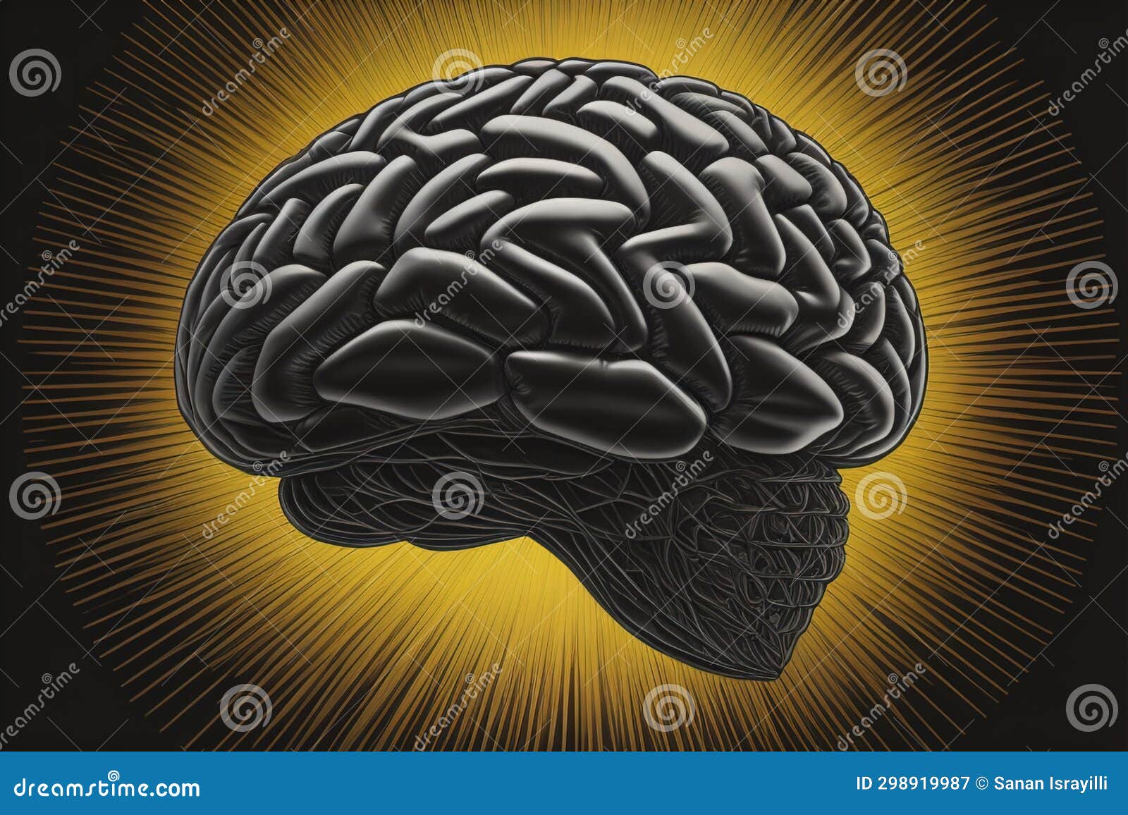 Human Brain on a Solid Color Background. Ai Generative Stock Image ...
