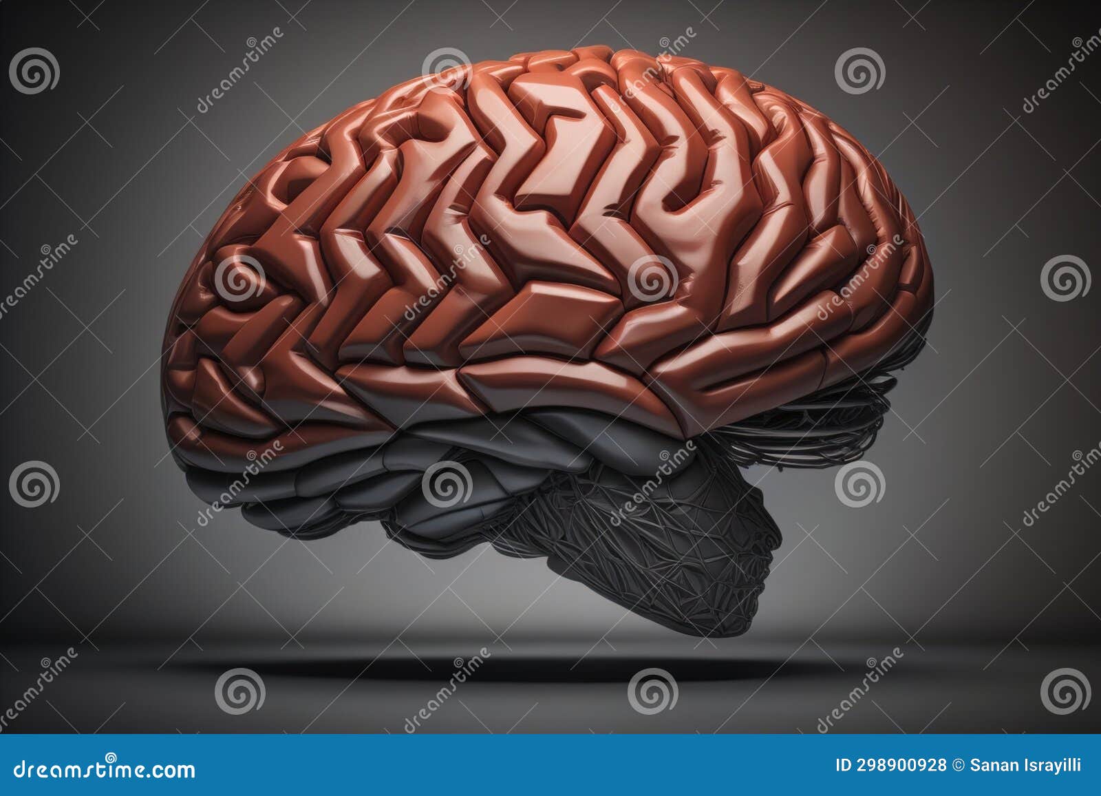 Human Brain on a Solid Color Background. Ai Generative Stock Photo ...