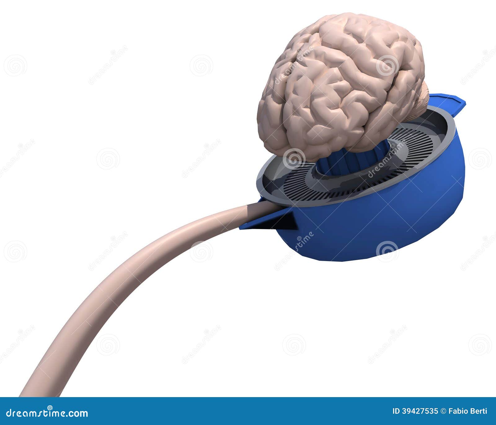 Human Brain Squeezed on Juicer Stock Illustration - Illustration of ...