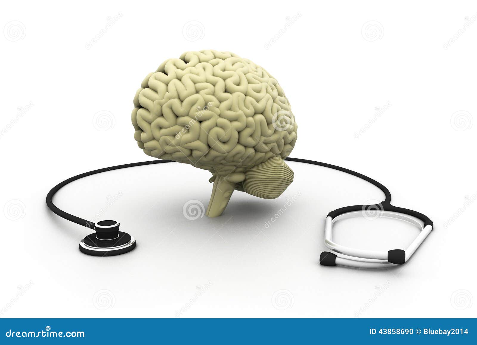 Human Brain and Stethoscope Stock Illustration - Illustration of ...