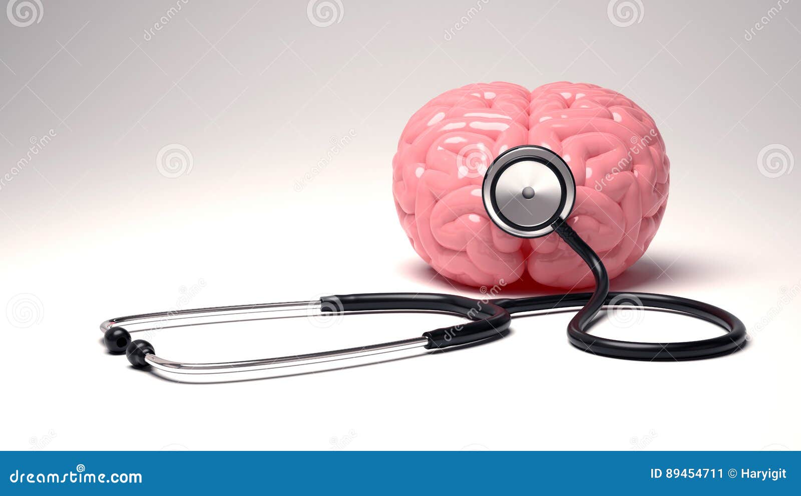 Human Brain and Stethoscope, Isolated on White Background. Stock Image ...