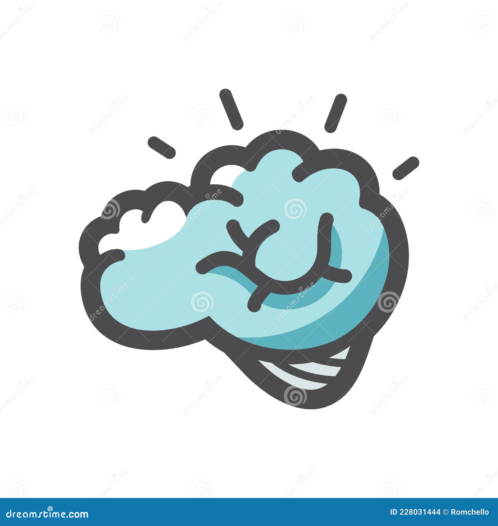 Human Brain Storm Vector Icon Cartoon Illustration. Stock Vector ...