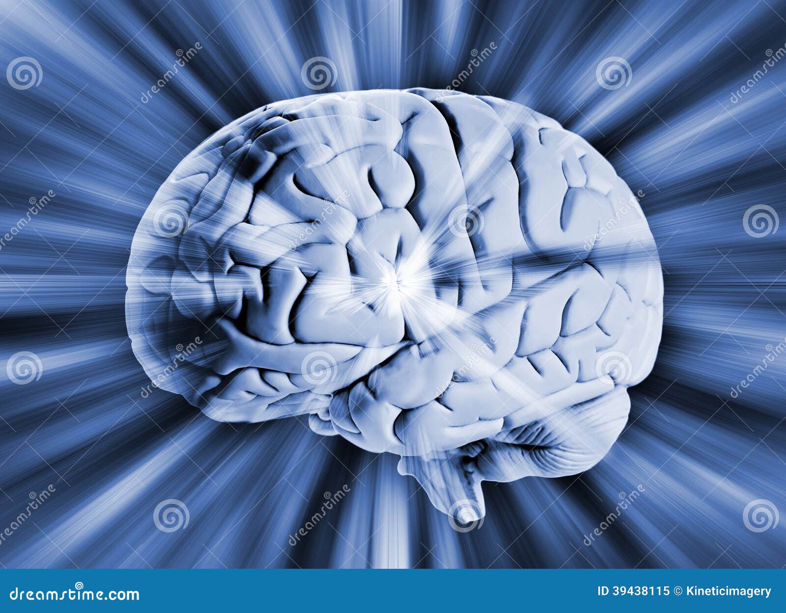Human Brain with Streaks of Energy Stock Image - Image of lobe, mental ...