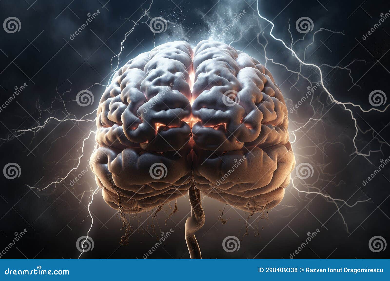 Human Brain Struck by Lightning, Symbolizing the Intense Struggle of ...