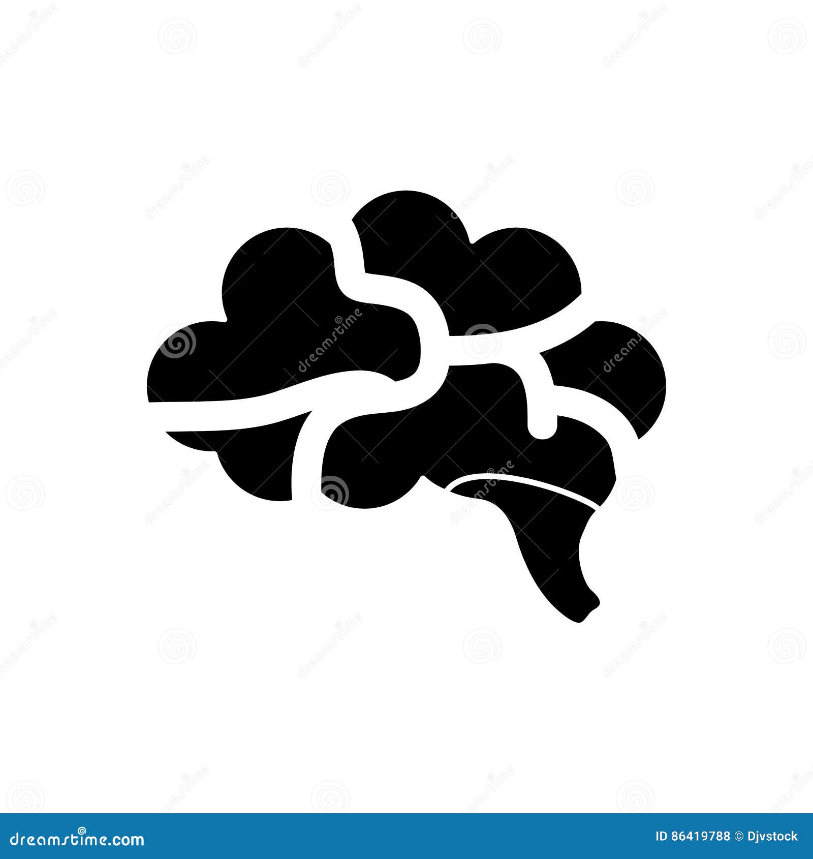 Human brain symbol stock illustration. Illustration of brain - 86419788