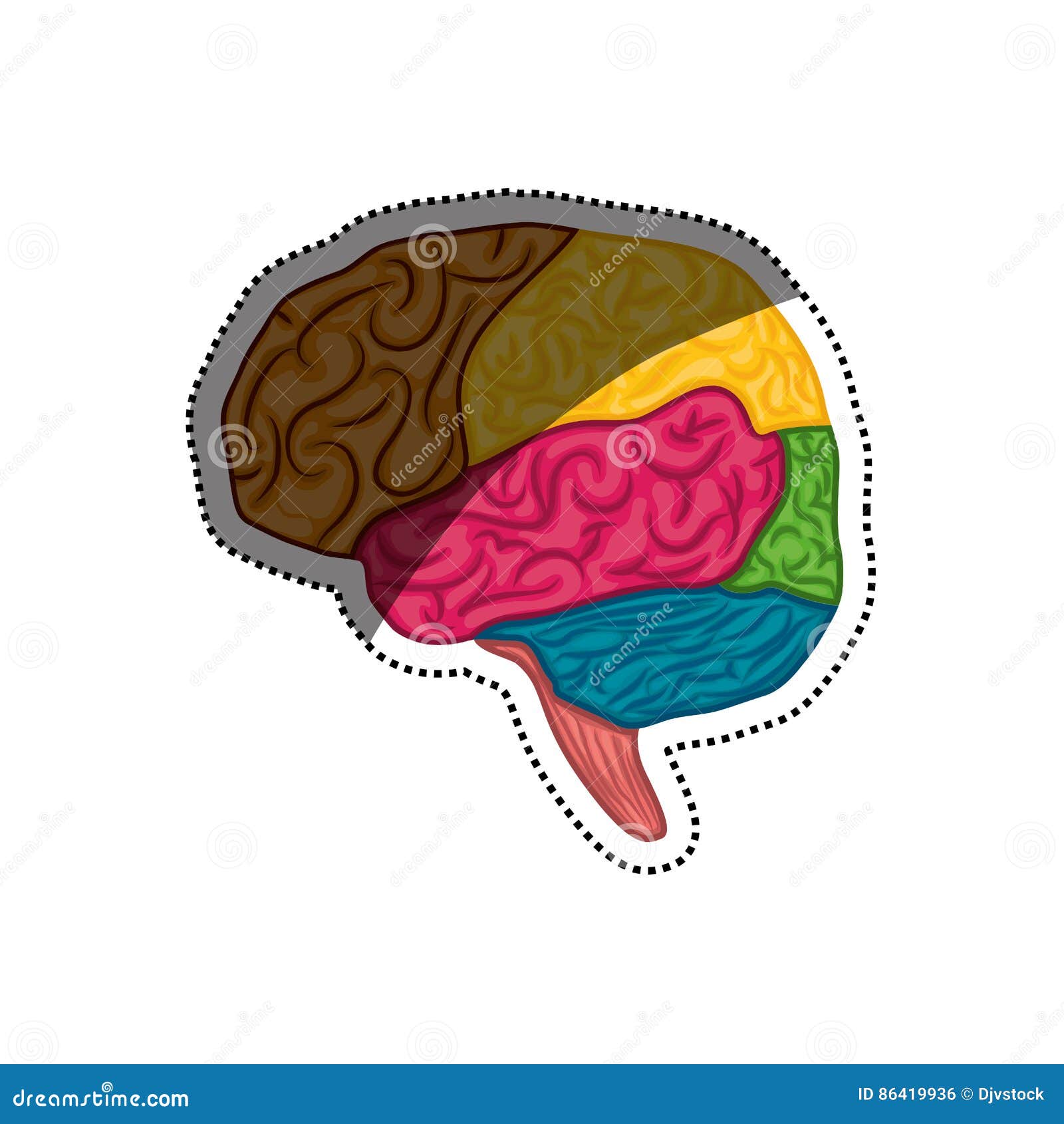 Human brain symbol stock illustration. Illustration of science - 86419936