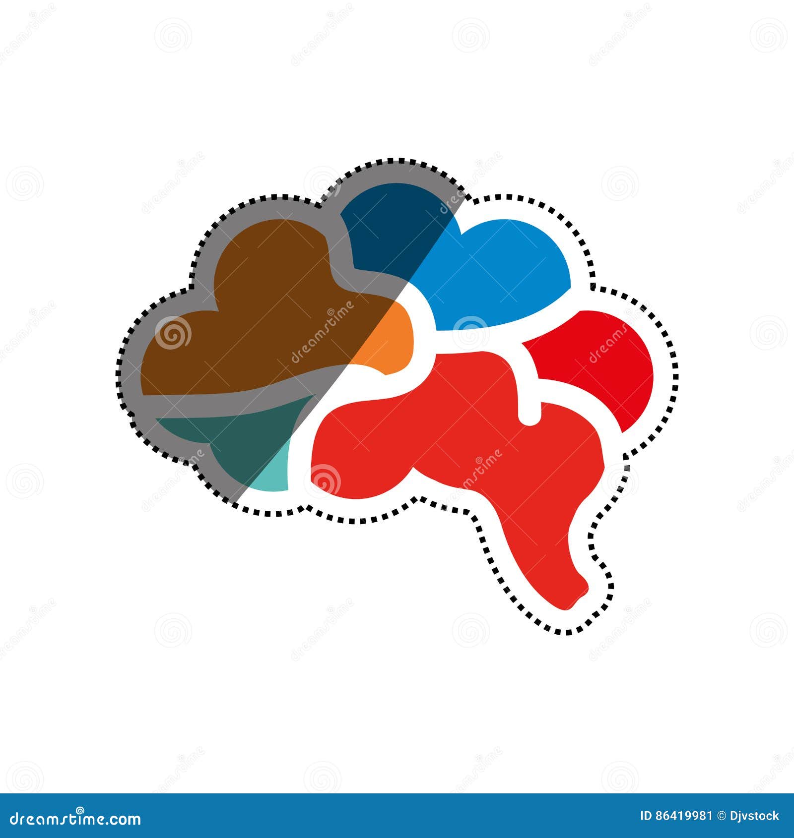 Human brain symbol stock illustration. Illustration of head - 86419981
