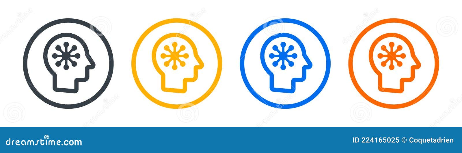 Human brain icon stock vector. Illustration of creative - 224165025