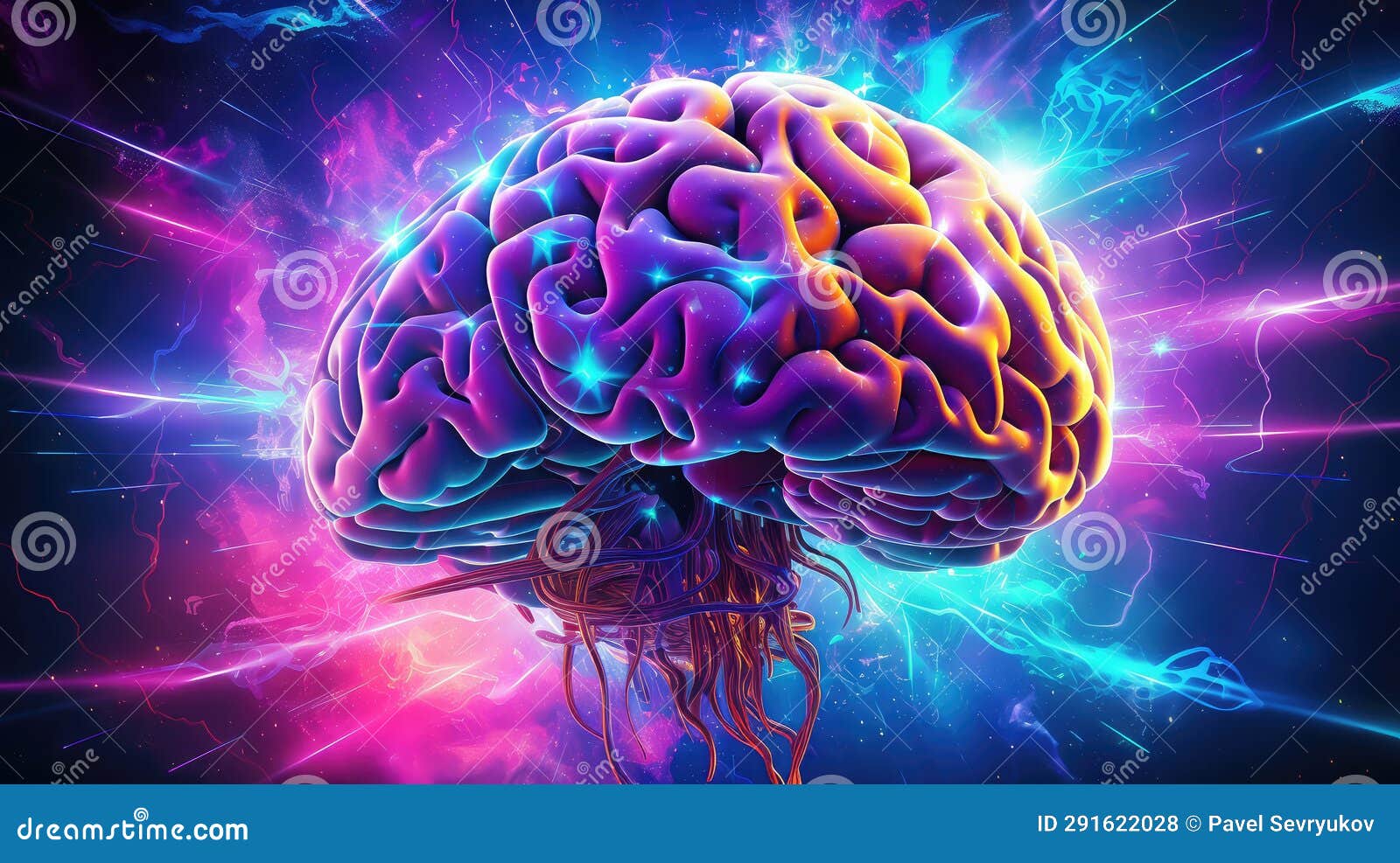 Human brain synapse scan stock illustration. Illustration of think ...