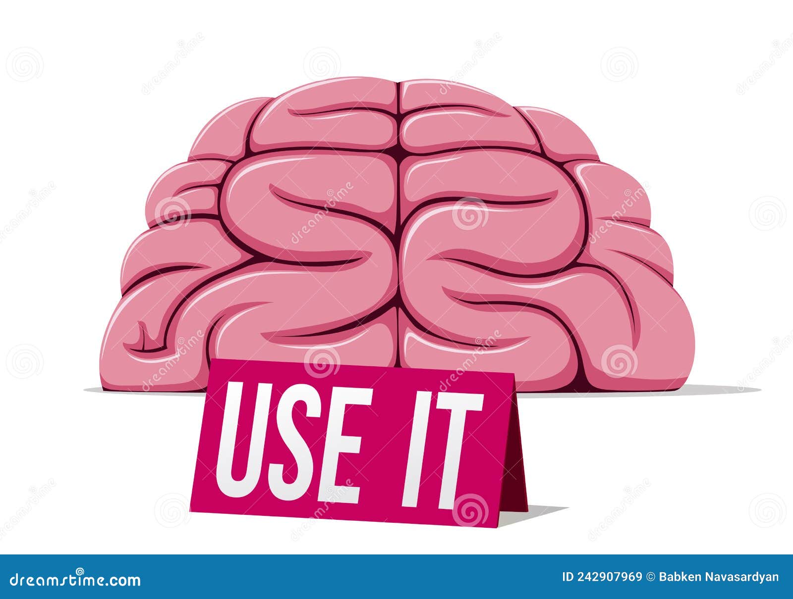 Human Brain with Text `USE it` Stock Vector - Illustration of phrase ...