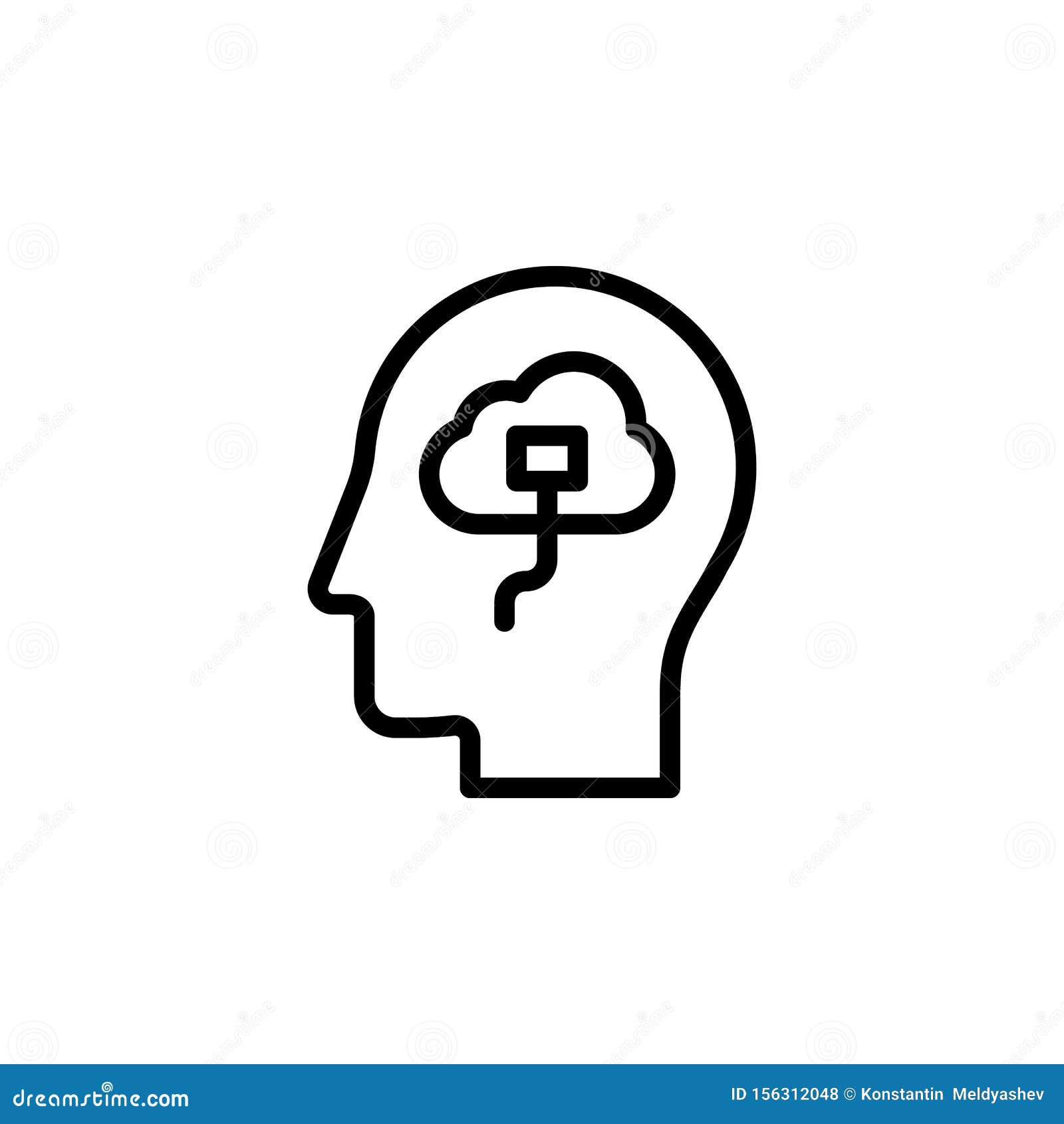 Human, Brain, Thinking Icon. Simple Thin Line, Outline Vector of Mind ...