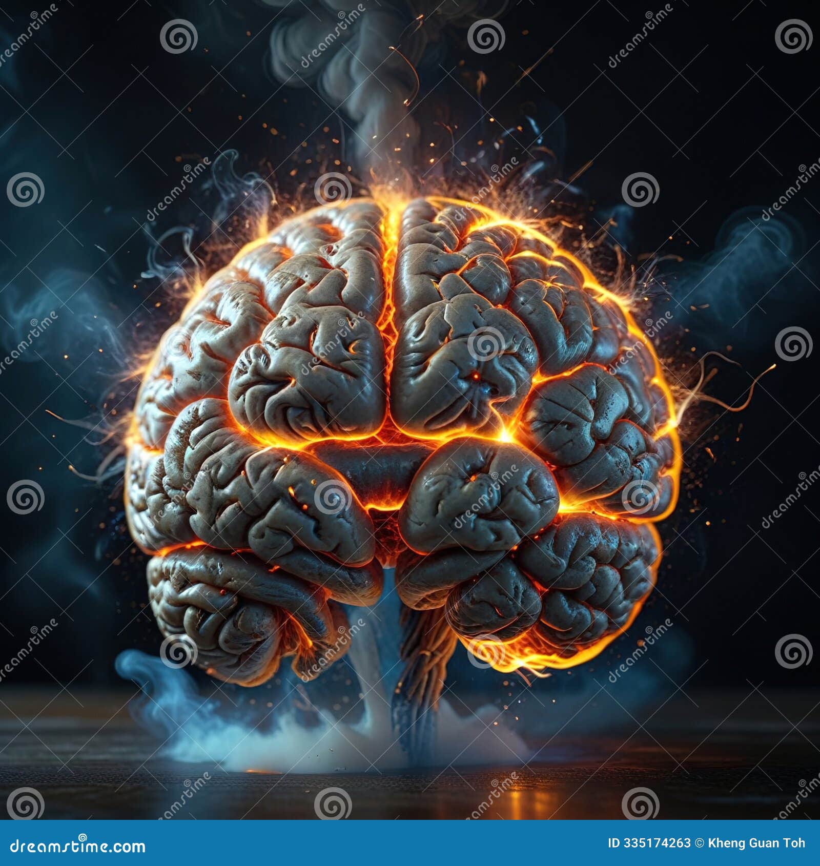 Overworked Brain Boils With Fatigue And Discontent. The Brain Releases ...