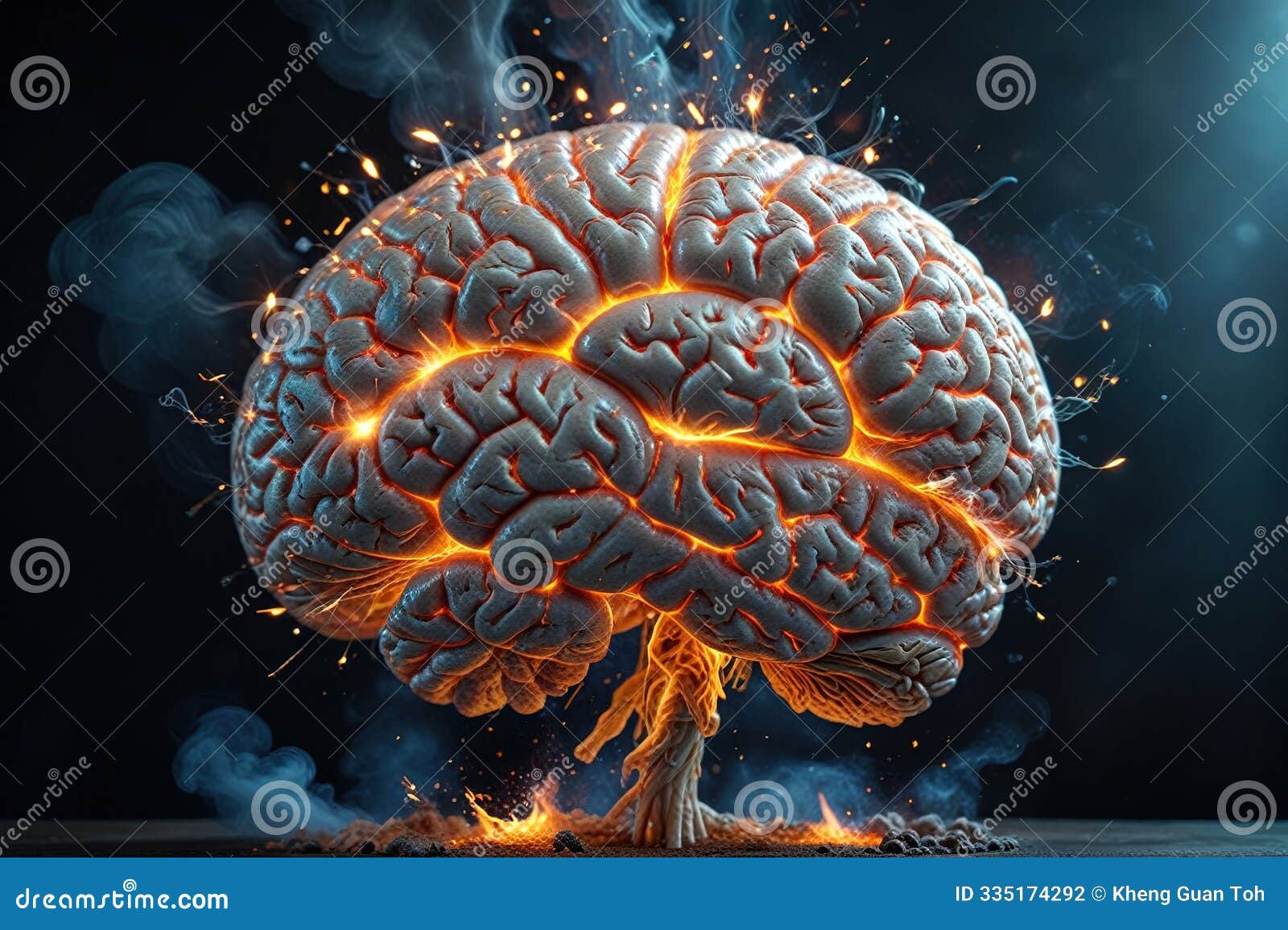 Overworked Brain Boils With Fatigue And Discontent. The Brain Releases ...