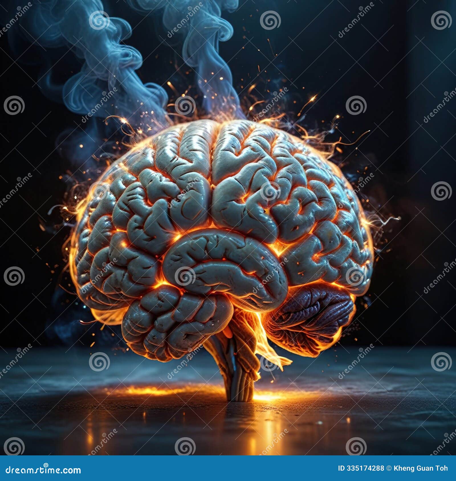 Overworked Brain Boils With Fatigue And Discontent. The Brain Releases ...