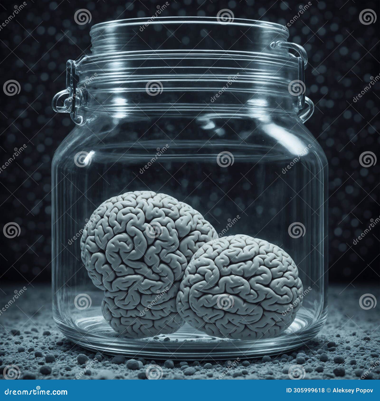 Human brain in a glass jar stock photo. Image of intelligence - 305999618