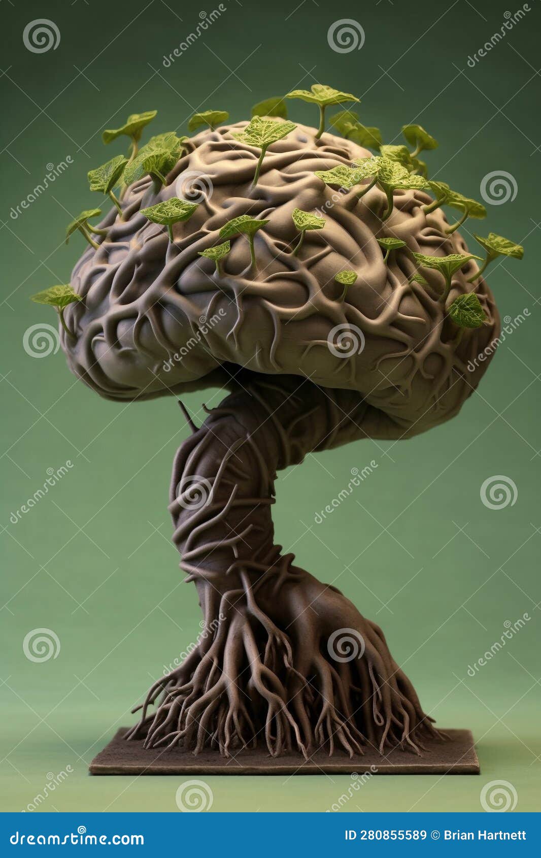 A Human Brain Tree, Generative AI Stock Illustration - Illustration of ...