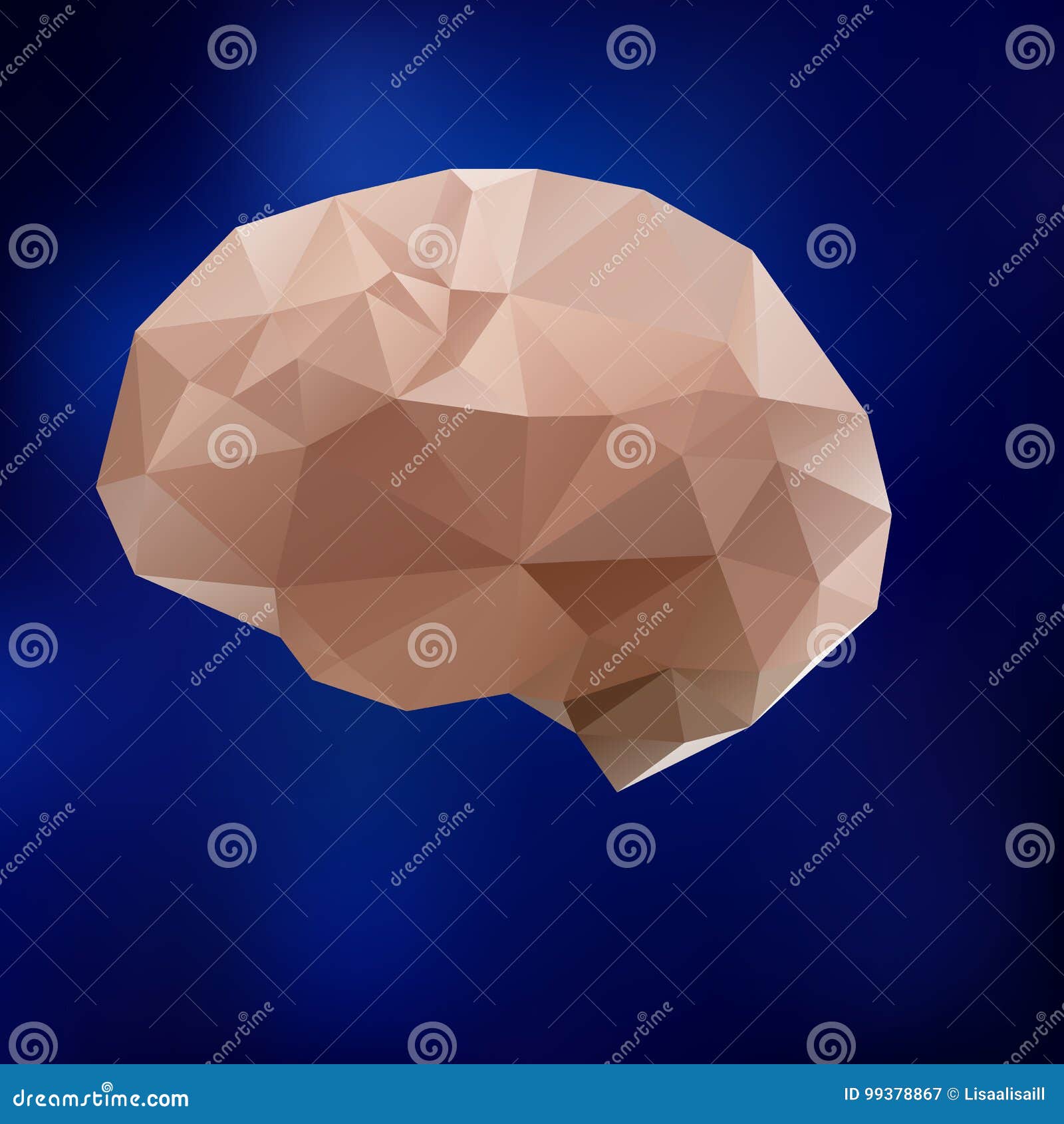 Human Brain Triangle Illustration. Triangled Brain, Medical Model Stock ...