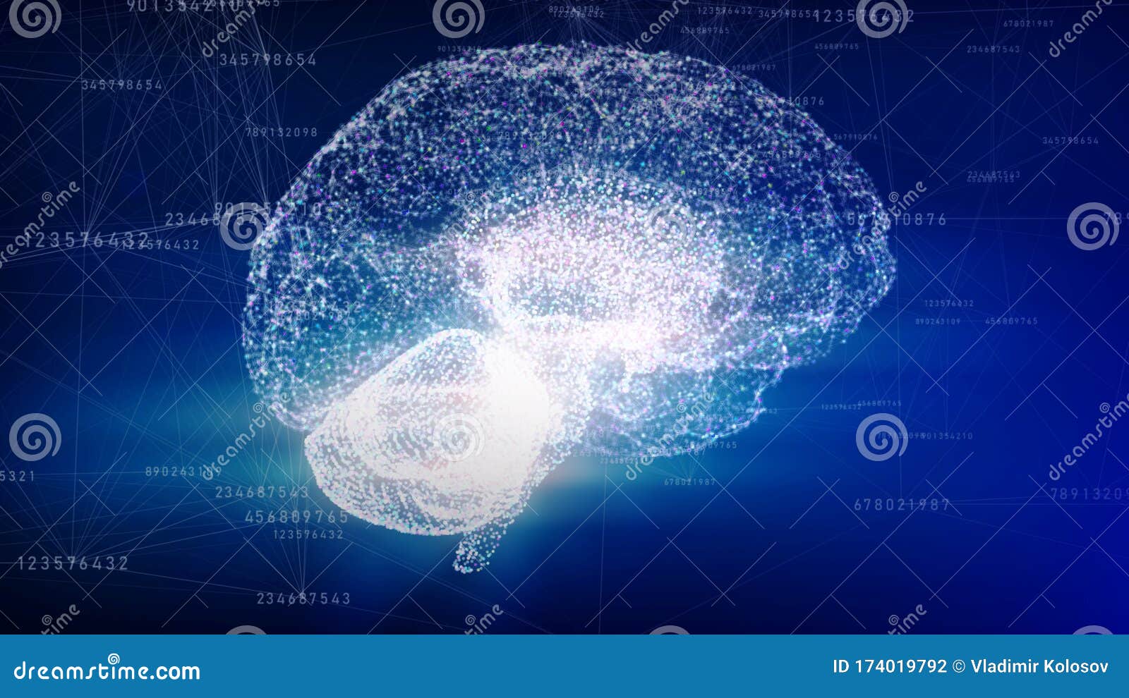 Human Brain from Triangles, Points and Faces Stock Illustration ...