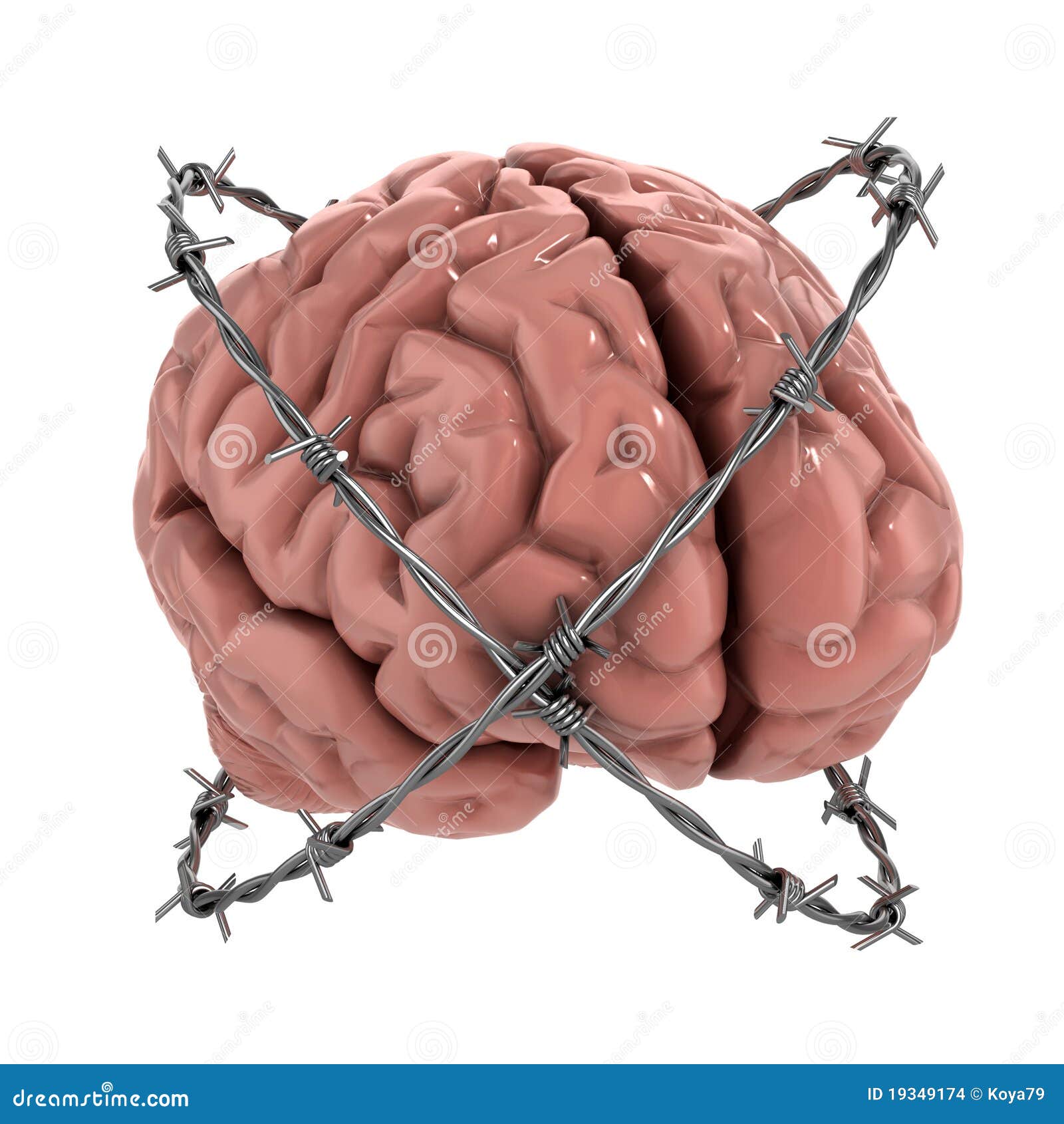 Brain And Barbed Wire. Sick Brains Internal Organs Human Anatomy Vector ...