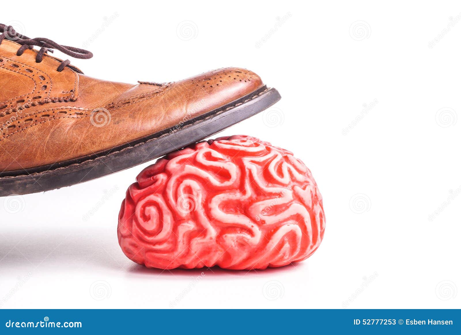 Human Brain Under a Business Man Feet Stock Image - Image of modern ...