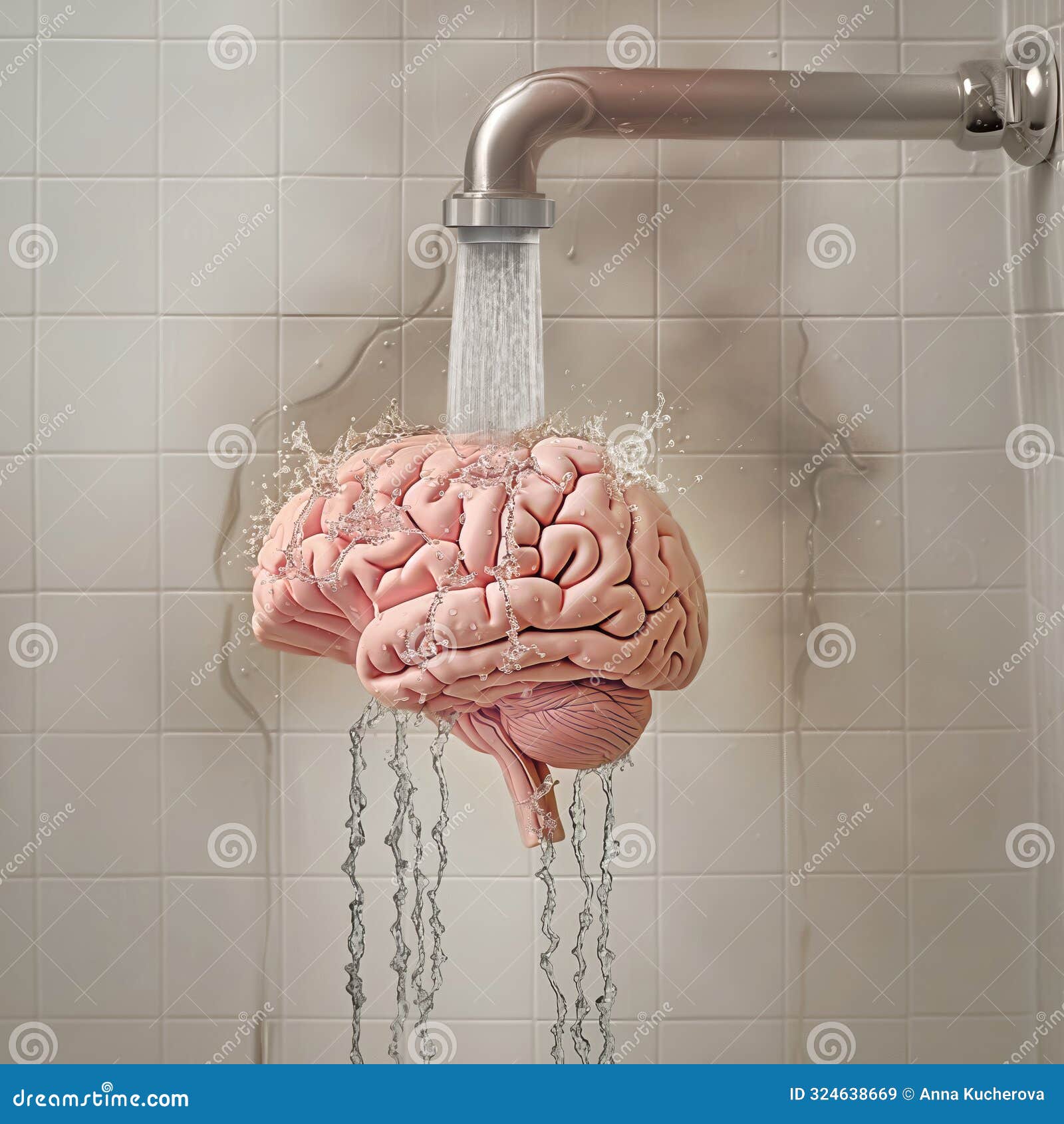 Brain Under Microscope 3D Illustration. Neural Connections, Neural ...