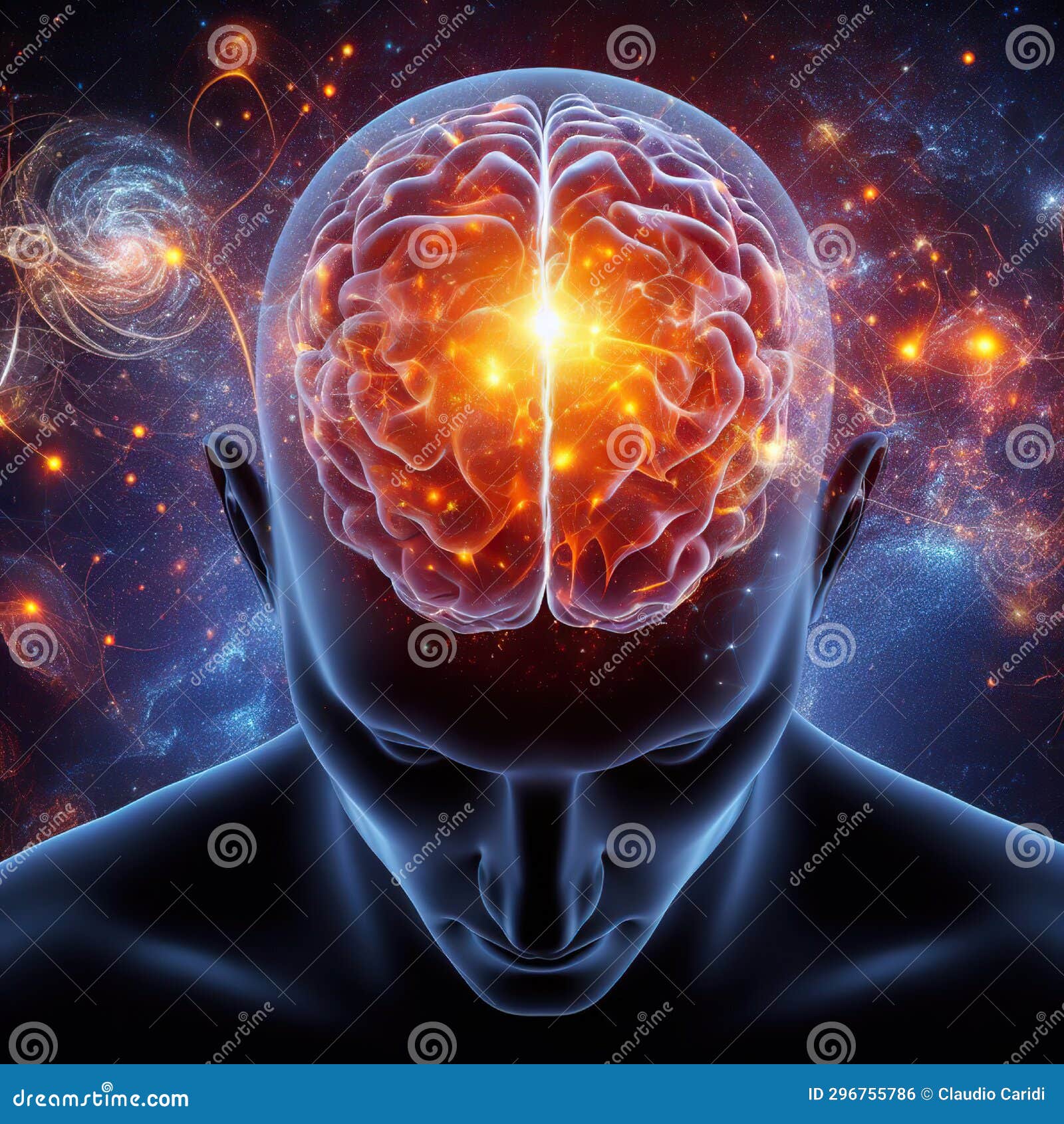 The Human Brain and the Universe. High Resolution Image Stock ...