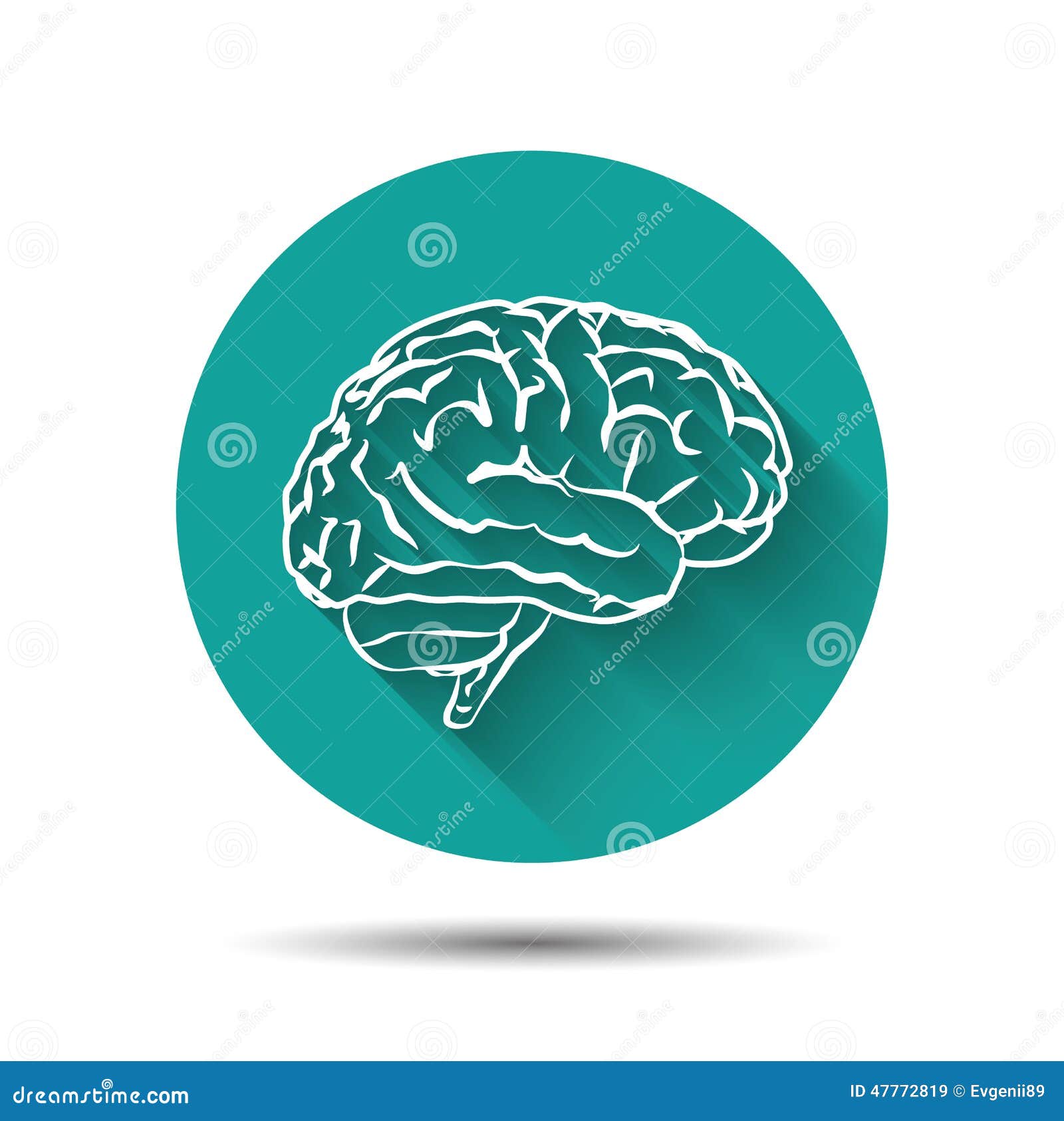 Human Brain Vector Icon Flat Illustraton with Stock Vector ...