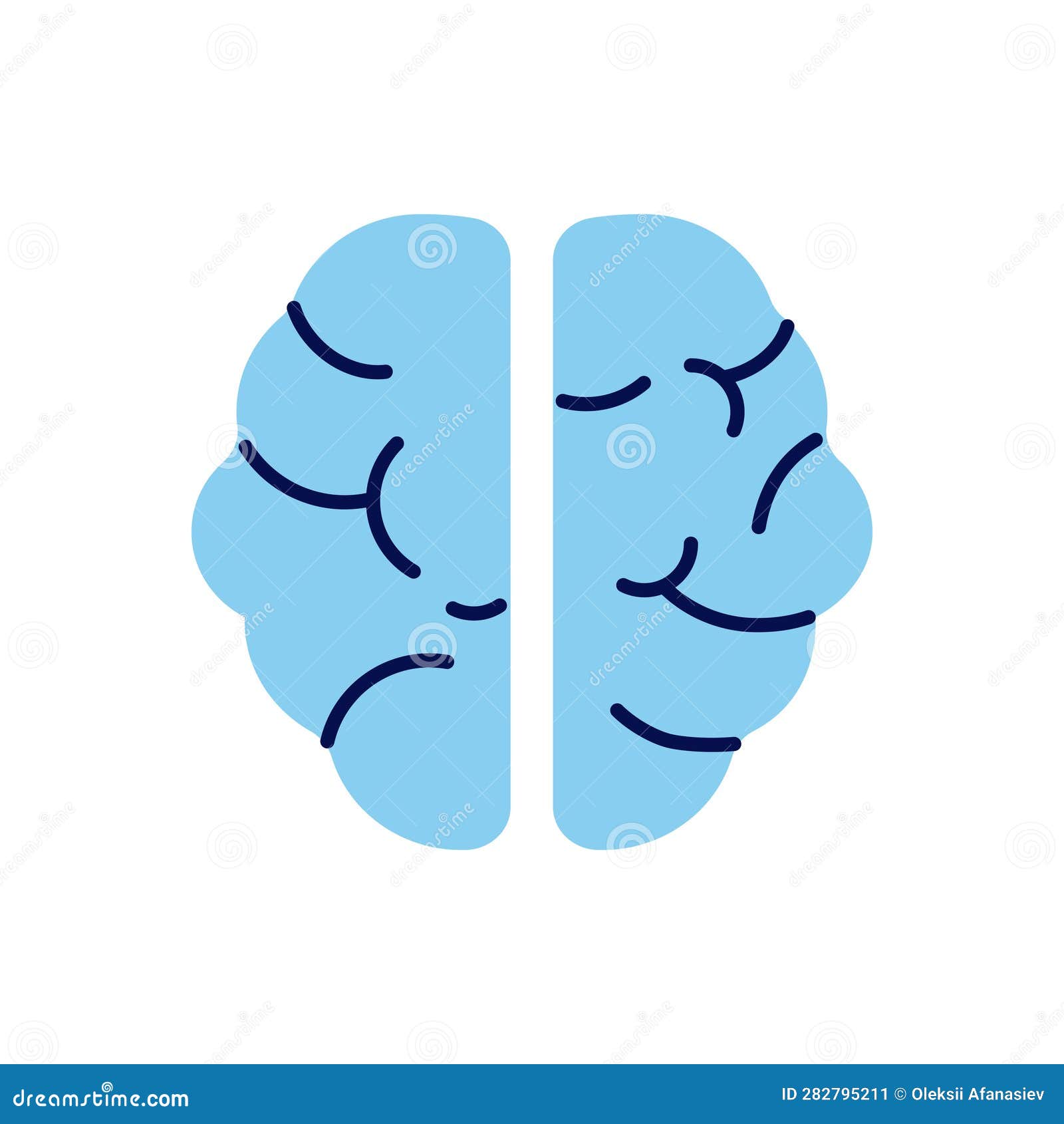 Human Brain Vector Icon. stock vector. Illustration of white - 282795211