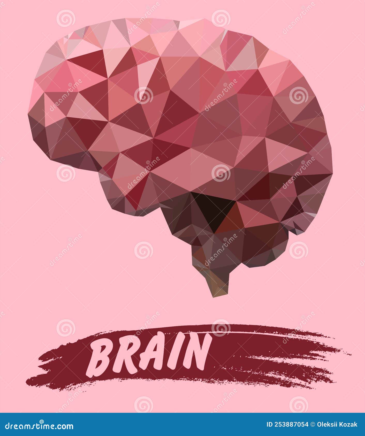 Human Brain in Triangulation Style. Vector Graphics Stock Vector ...