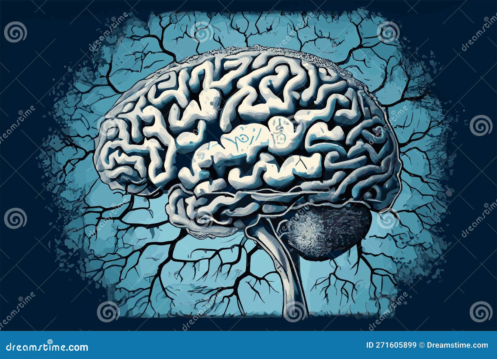 Human brain illustration stock image. Image of intelligence - 271605899