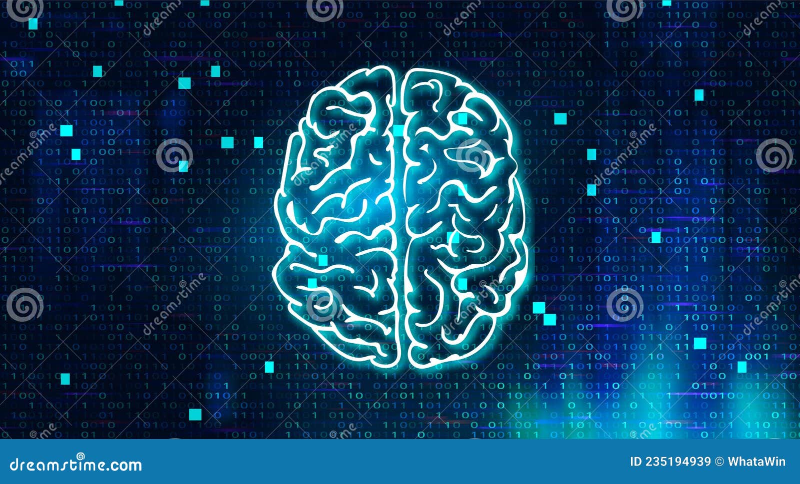 Human Brain Visualization. Futuristic Artificial Intelligence Concept ...