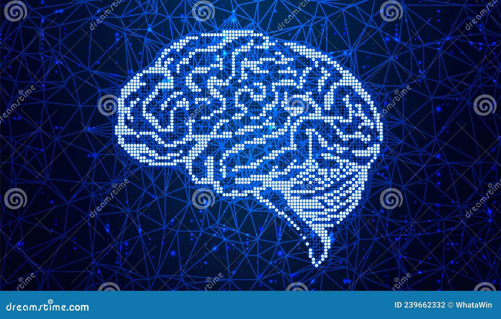 Human Brain Visualization. Futuristic Artificial Intelligence Concept ...