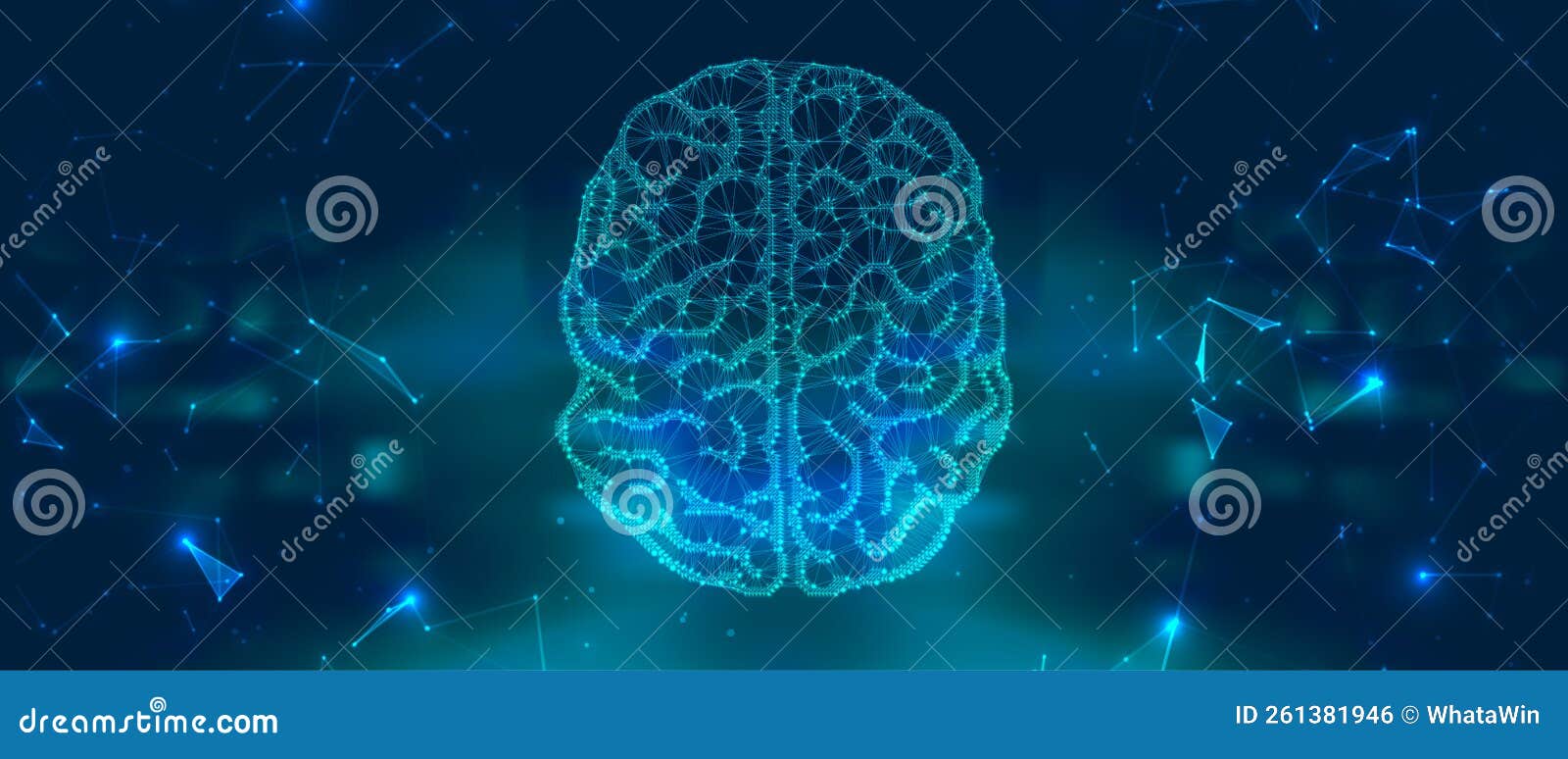 Human Brain Visualization. Futuristic Artificial Intelligence Concept ...