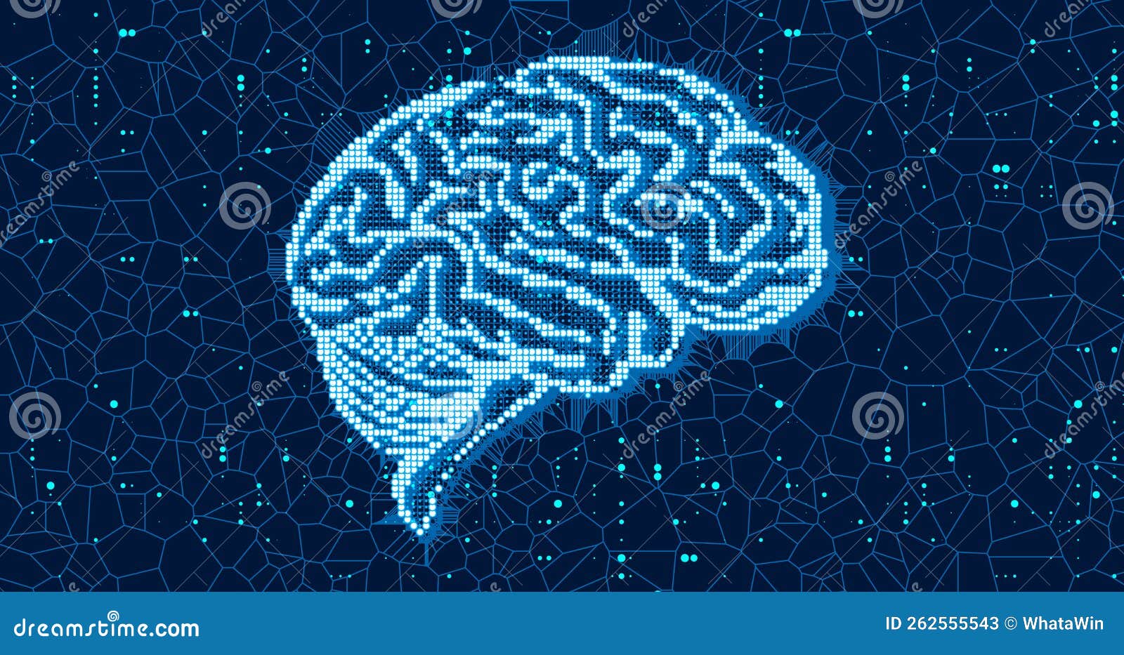 Human Brain Visualization. Futuristic Artificial Intelligence Concept ...