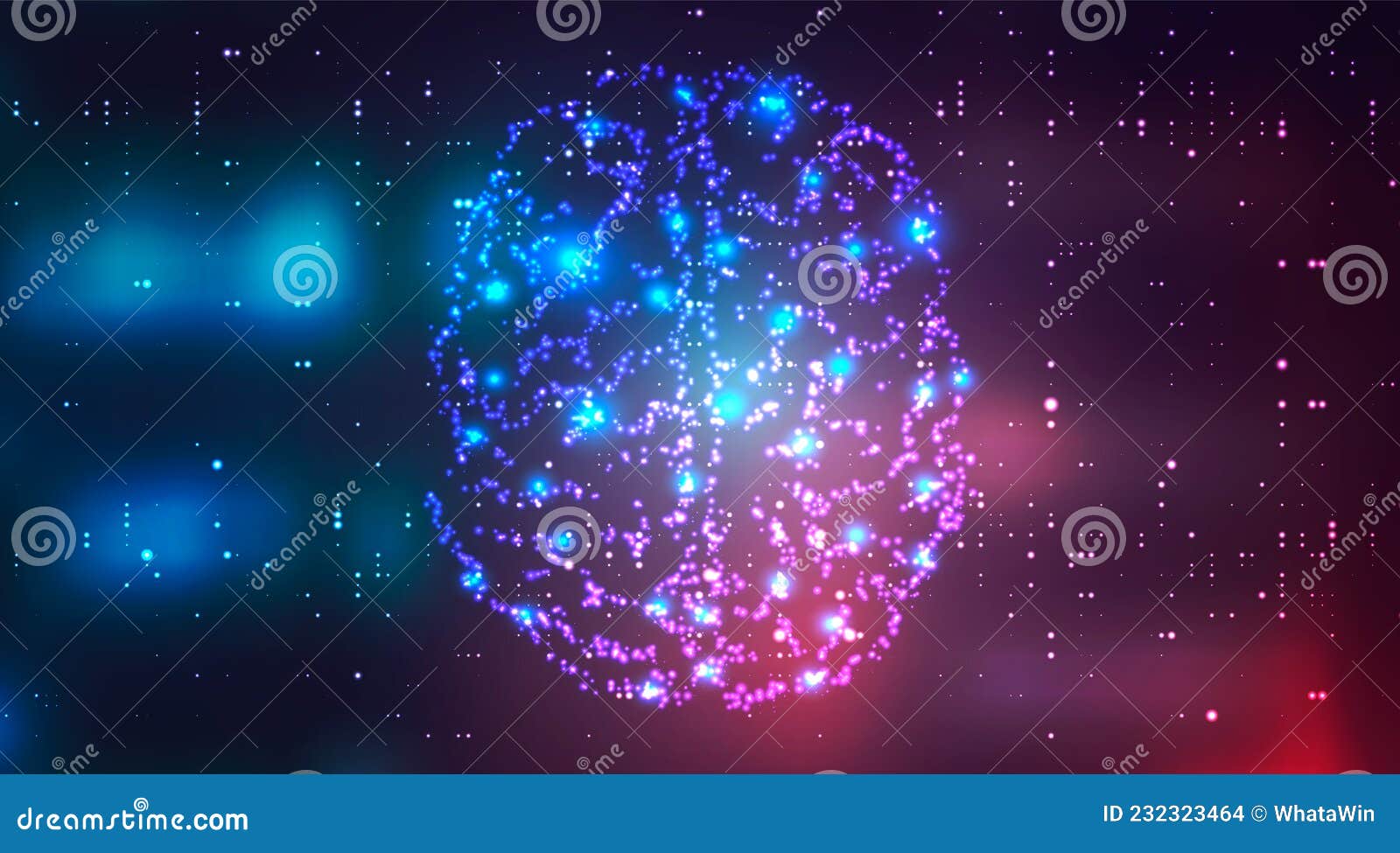 Human Brain Visualization. Futuristic Artificial Intelligence Concept ...