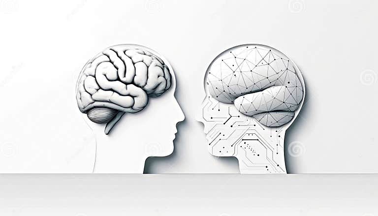 Human Brain Vs. Artificial Intelligence Conceptual Illustration ... Human Brain Vs. Artificial Intelligence Conceptual Illustration ...