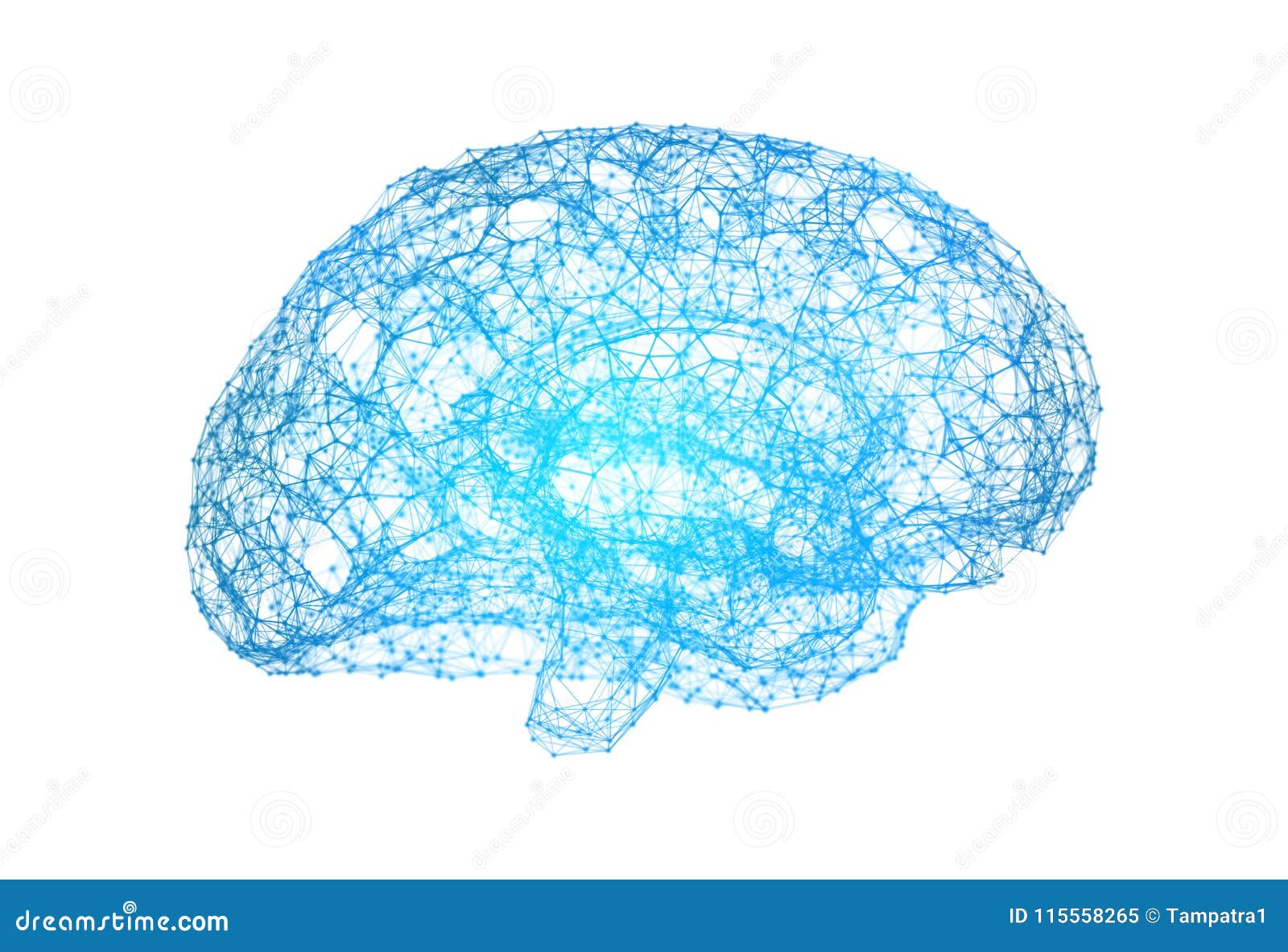 Human Brain on White Background in the Form of Artificial Stock ...