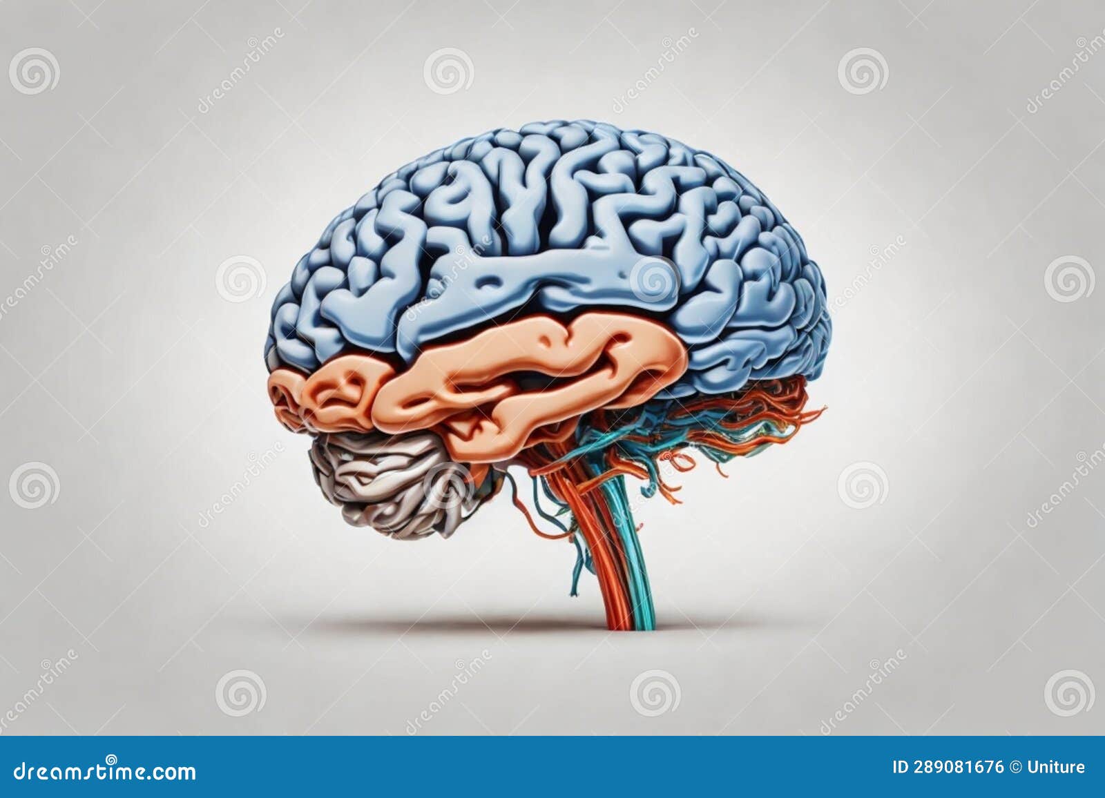 Human Brain on White Background Stock Photo - Image of brain ...