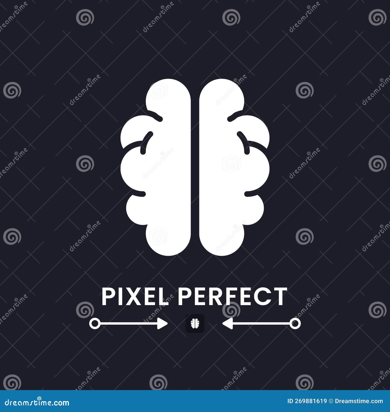 Human Brain White Solid Desktop Icon Stock Vector - Illustration of ...